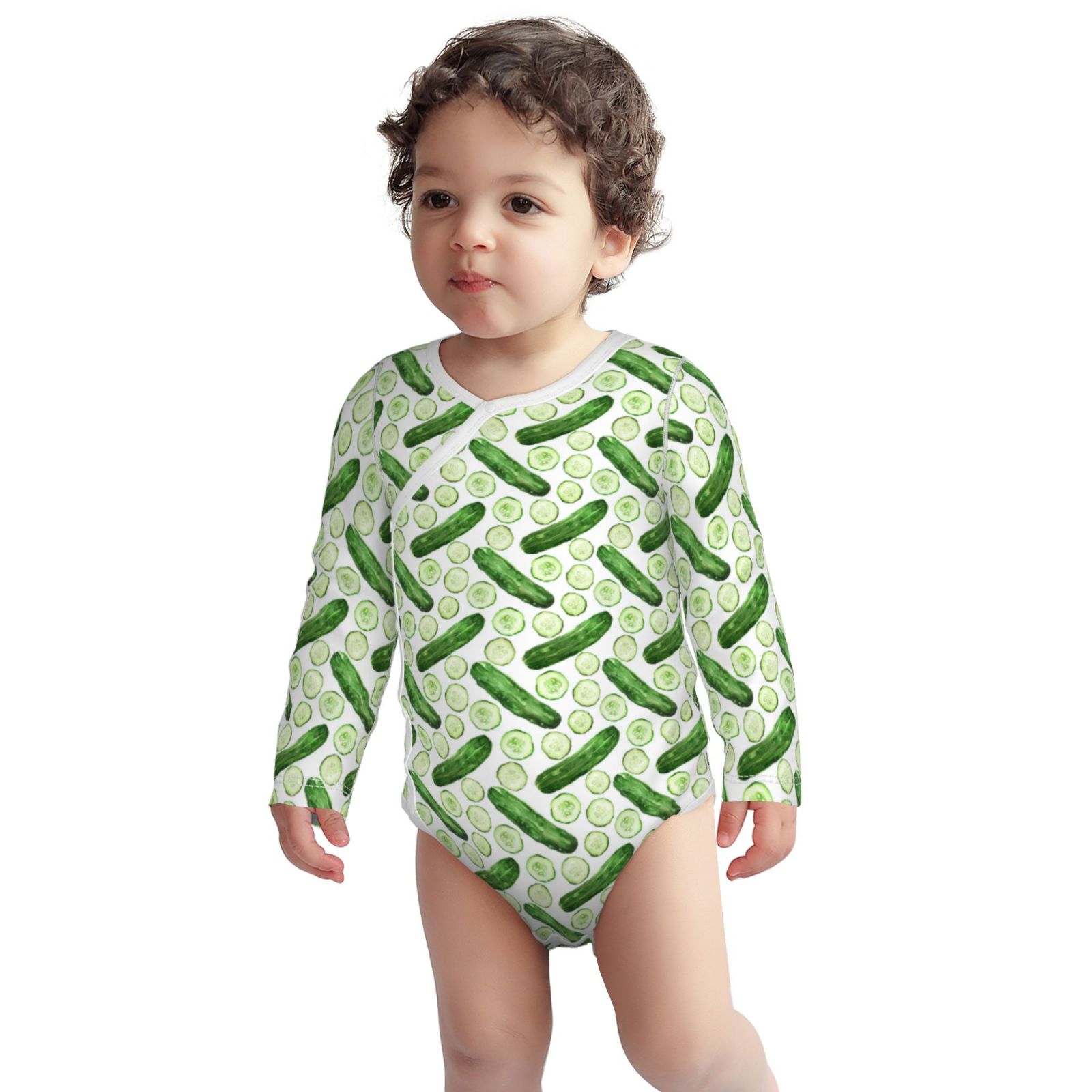 Cotton Baby Onsies, Green Cucumber1 Unisex Newborn Baby Long Sleeve ...