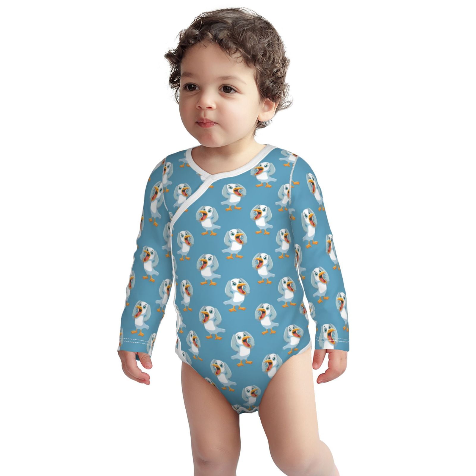 Cotton Baby Onsies, cartoon Seagull Unisex Newborn Baby Long Sleeve ...