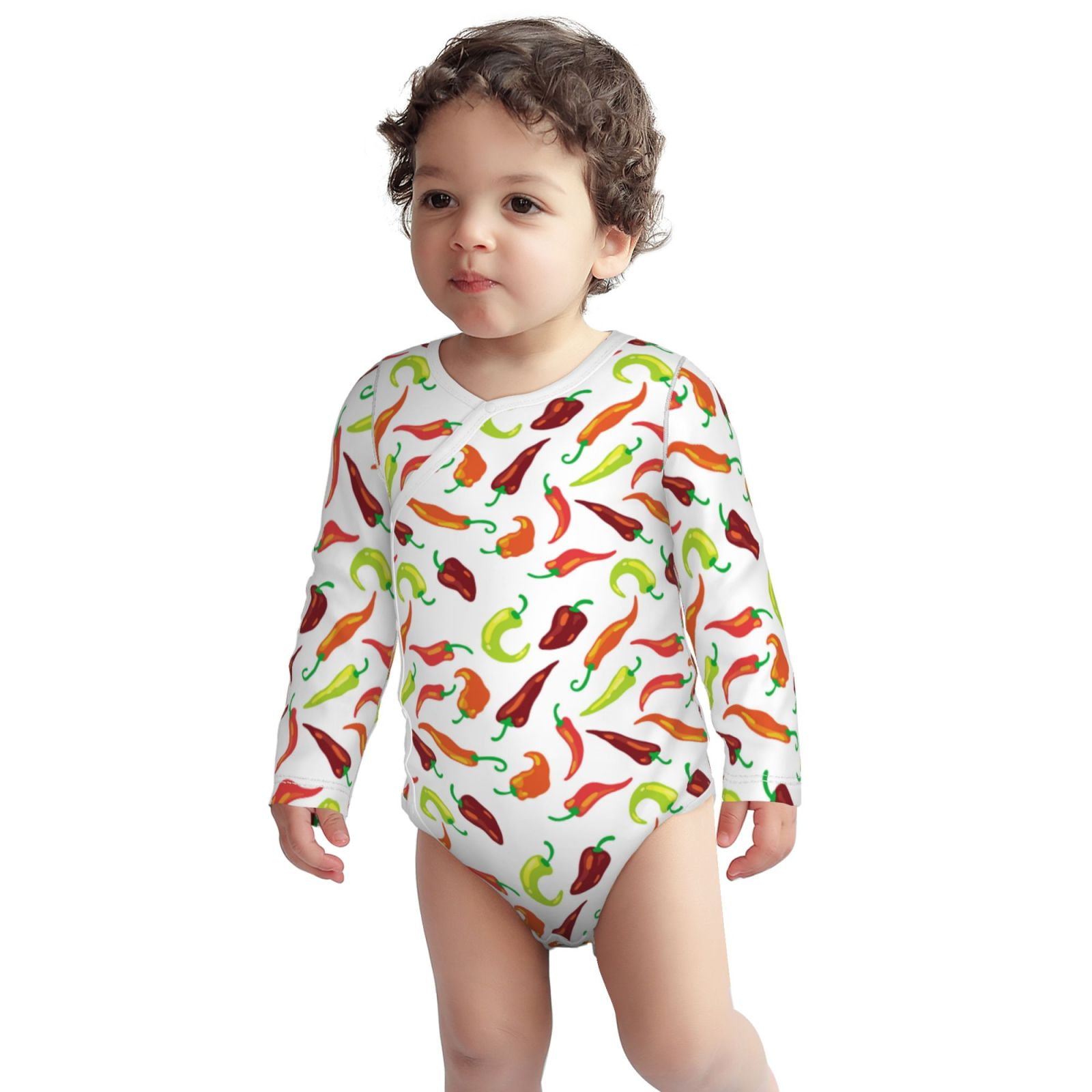 Cotton Baby Onsies, cute bell Pepper Unisex Newborn Baby Long Sleeve ...