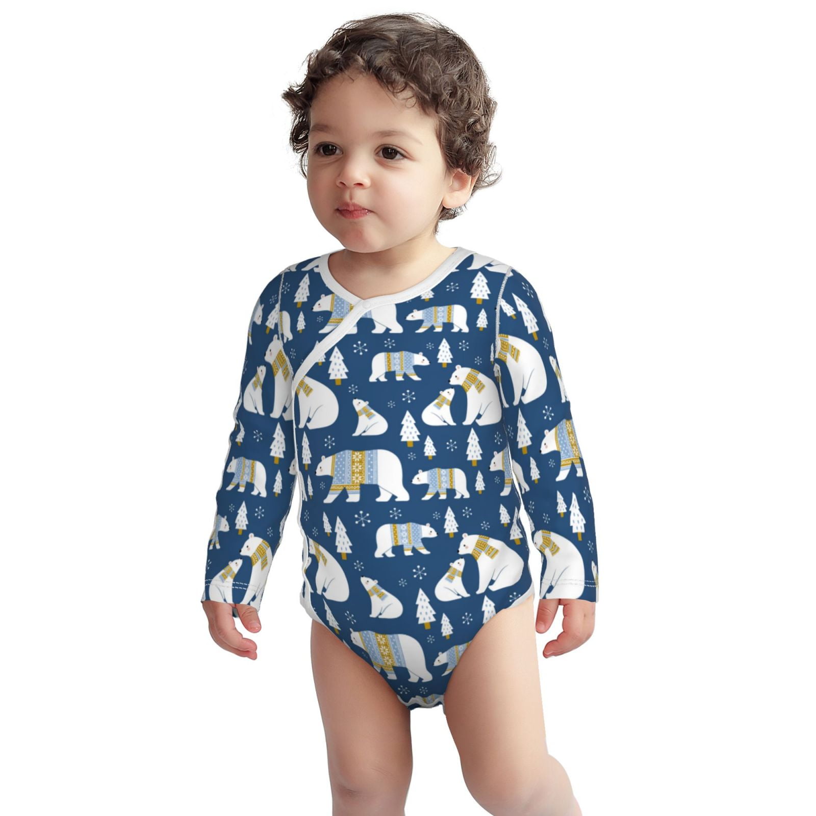 Cotton Baby Onsies, cute winter bear Unisex Newborn Baby Long Sleeve Bodysuit Infant Outfit ...