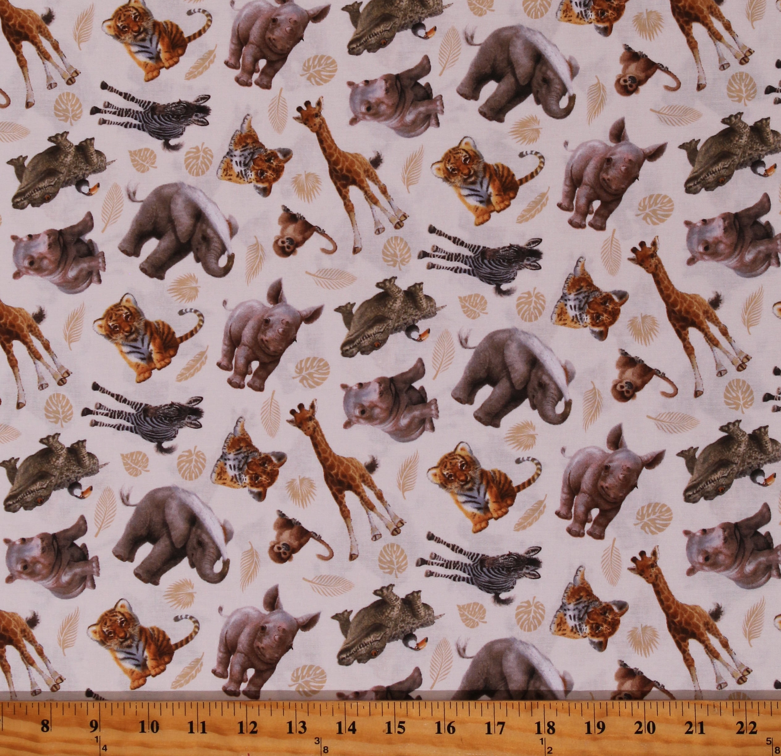 Cotton Baby Safari Animals Elephants Zebras Lions Cubs Hippos Giraffes ...