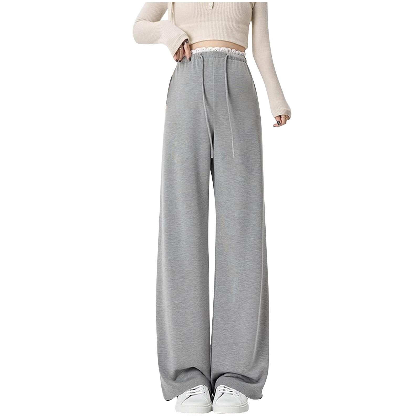 Cotton Baggy Stretchy Wide Leg Sweatpants for Womens High Waisted Put ...