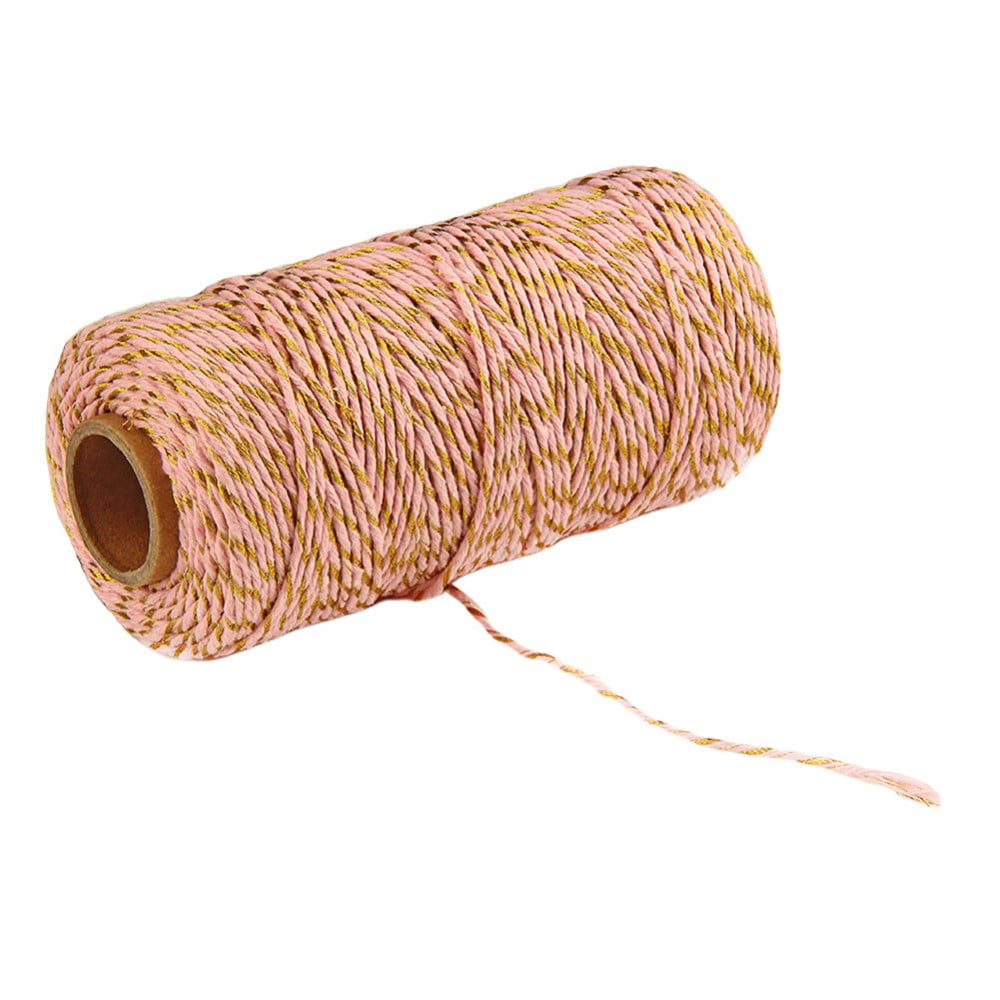 Cotton Bakers Twine, 328 Feet 2mm Metallic Gold Twine String for Baking ...