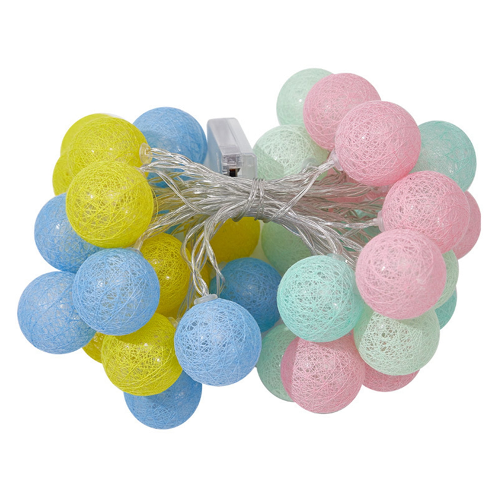 Cotton Ball String Lights Battery/USB Powered Ball Fairy Lights ...