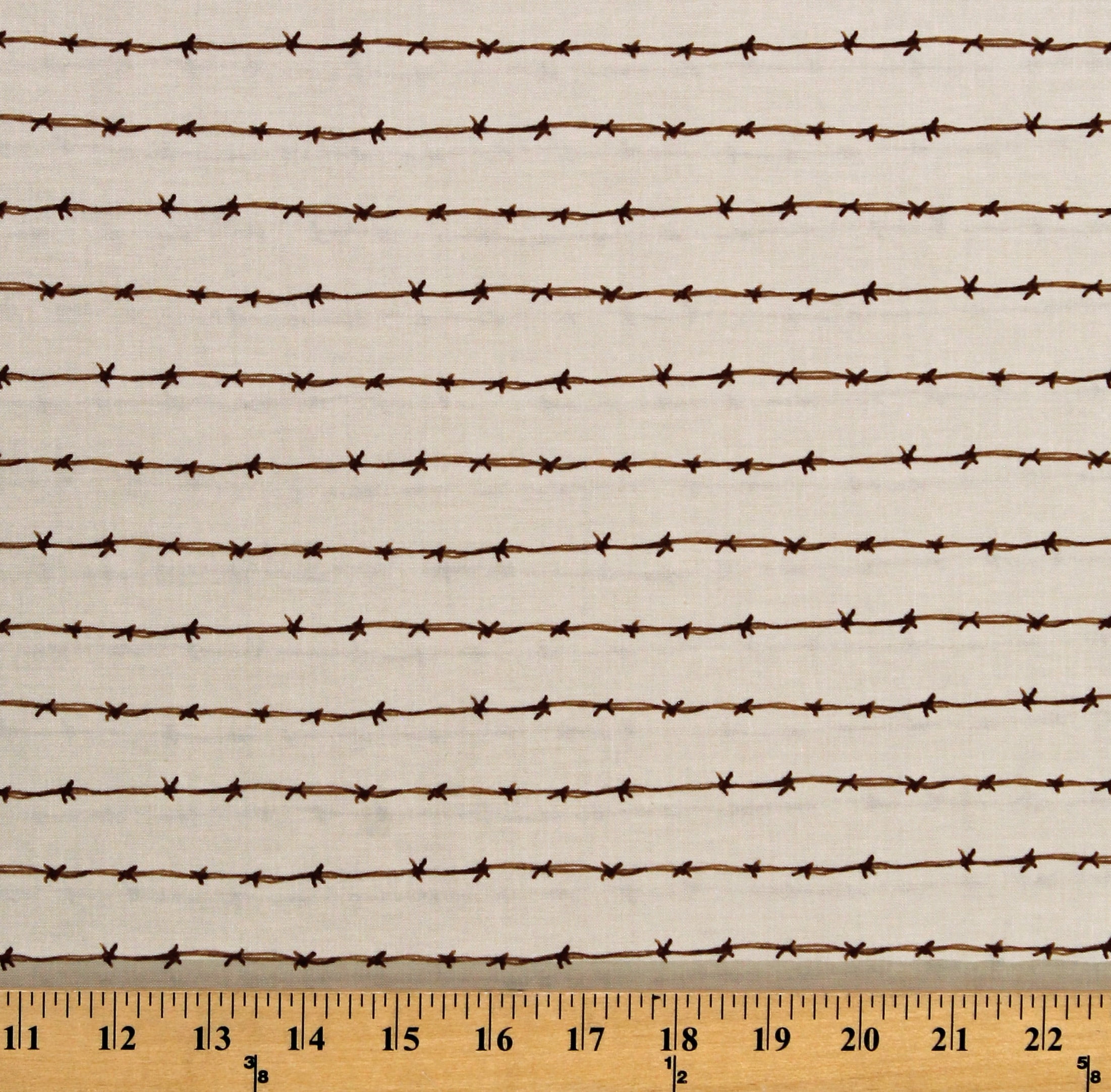 Cotton Barbed Wire Western Ride the Range Cream Cotton Fabric Print by ...