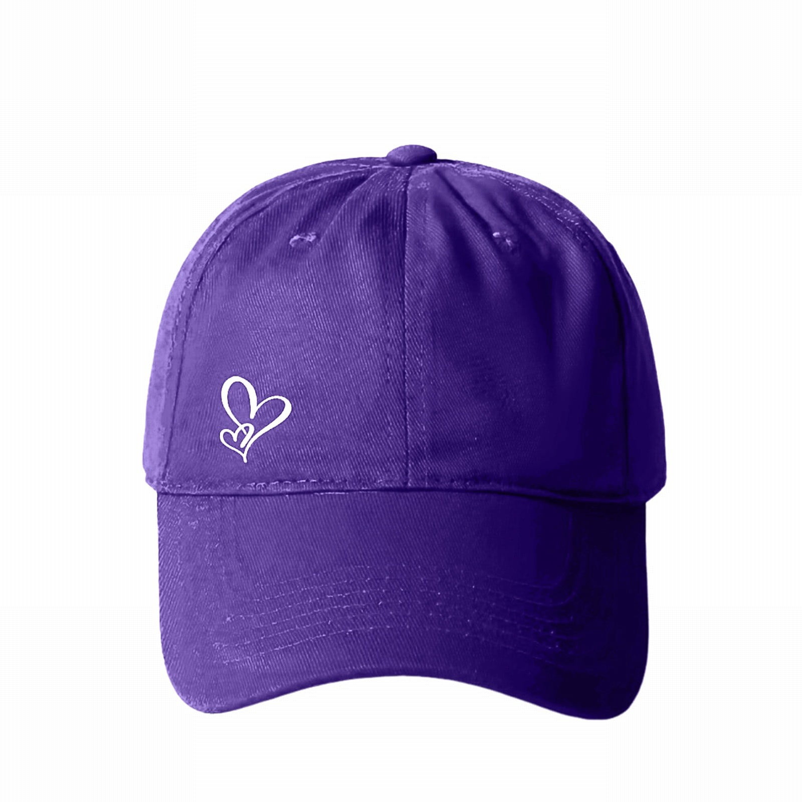 Cotton Baseball Hat for Women, Solid Color Heart Embroidery Simple ...