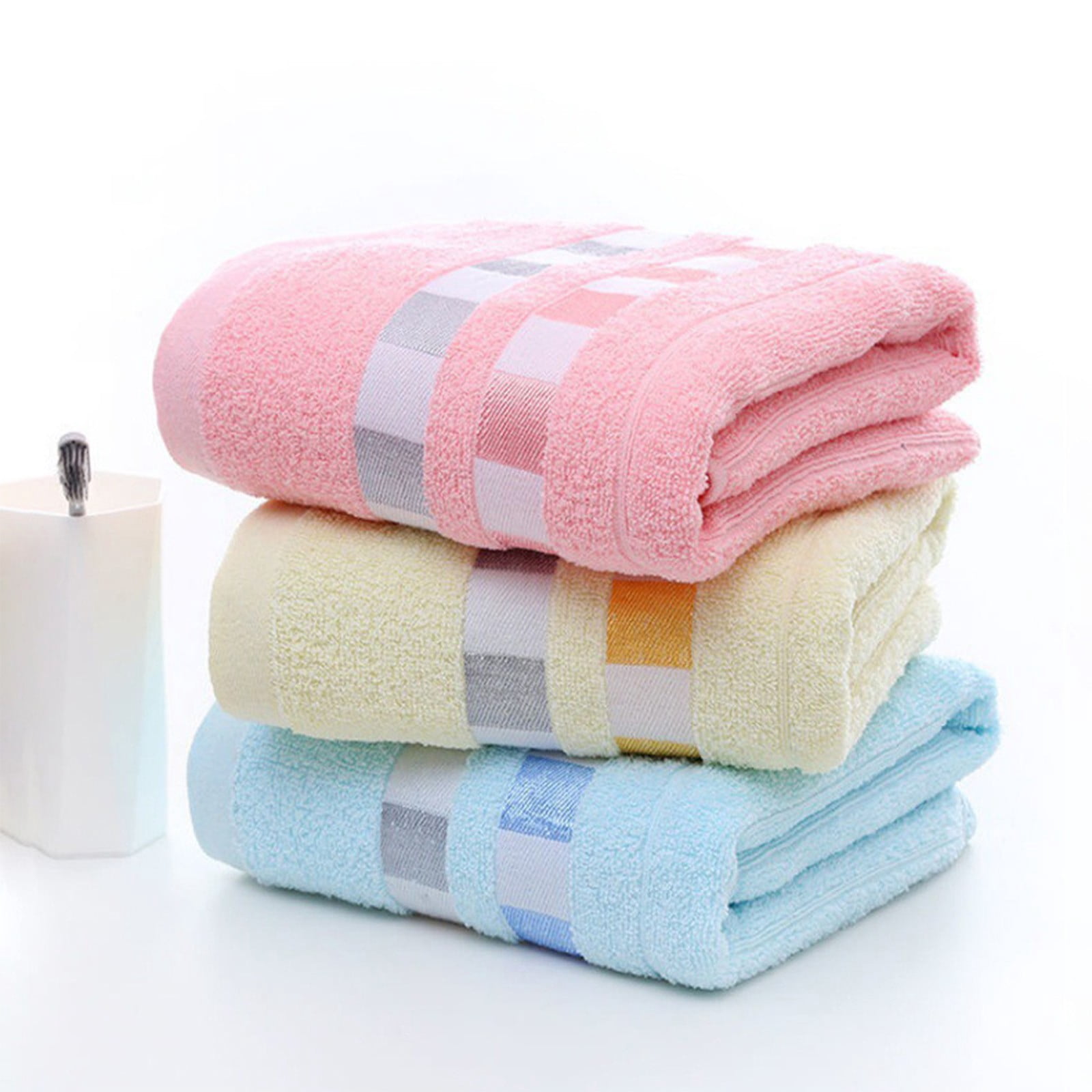 Cotton Bath Towel Highly Absorbent | Dual-Sided Fine Fleece & Textured ...