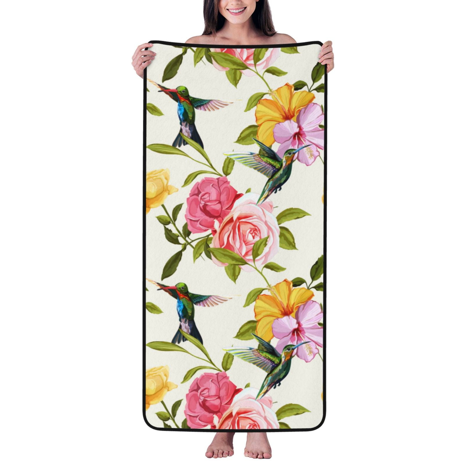 Cotton Bath Towels for Bathroom - Carnation Hummingbird Microfiber ...