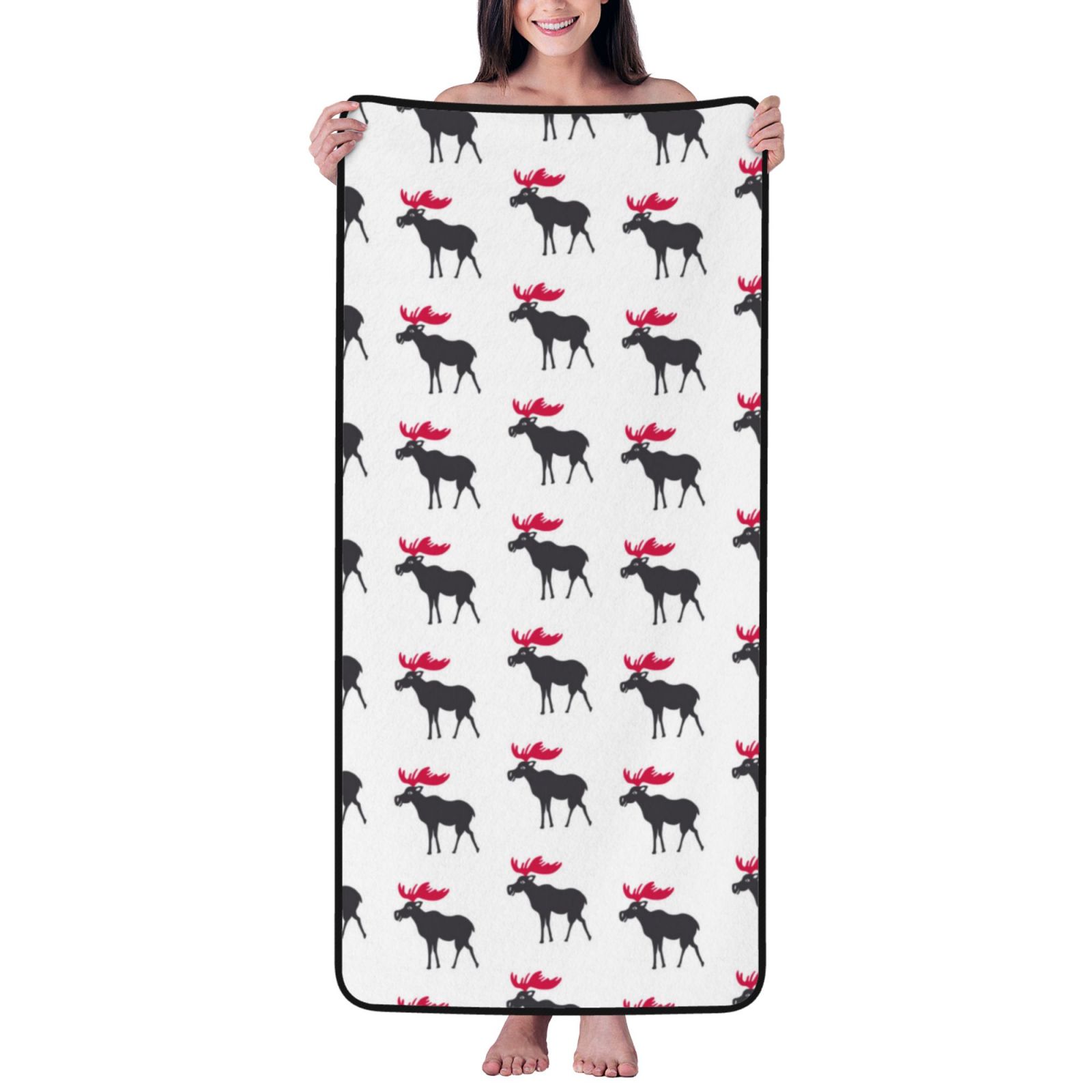 Cotton Bath Towels for Bathroom - Elk Moose cartoon cute Microfiber ...