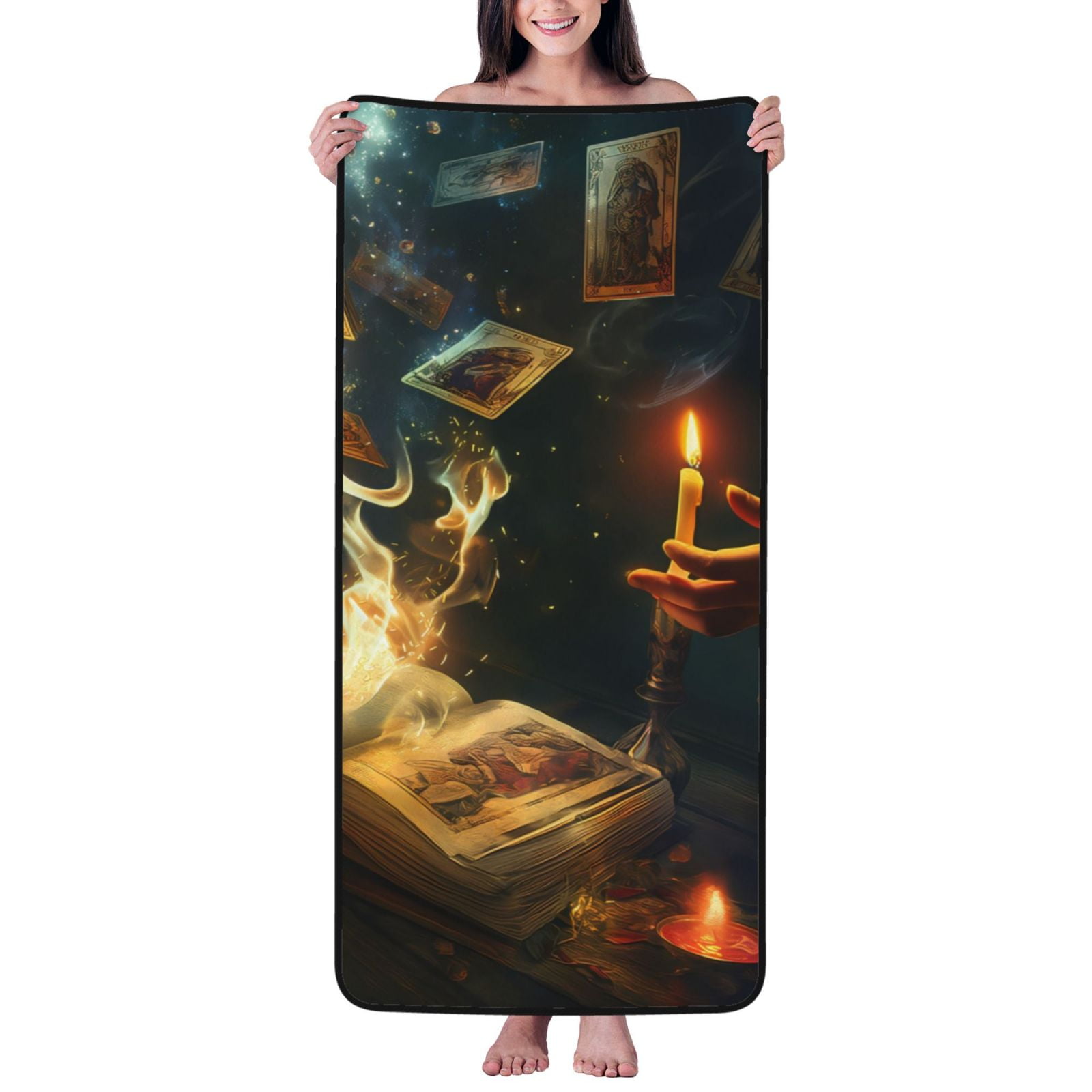 Cotton Bath Towels for Bathroom - Magical Tarot Reading Microfiber ...