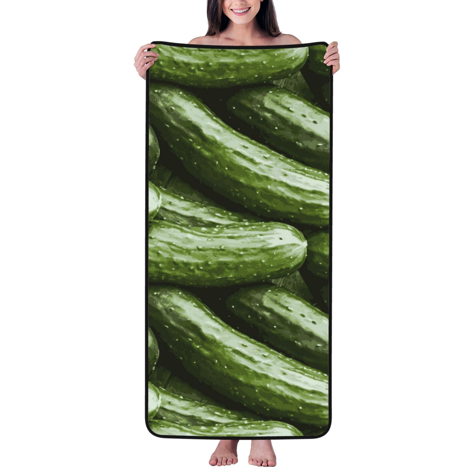 Cotton Bath Towels for Bathroom - funny Cucumber Microfiber Quick Dry ...
