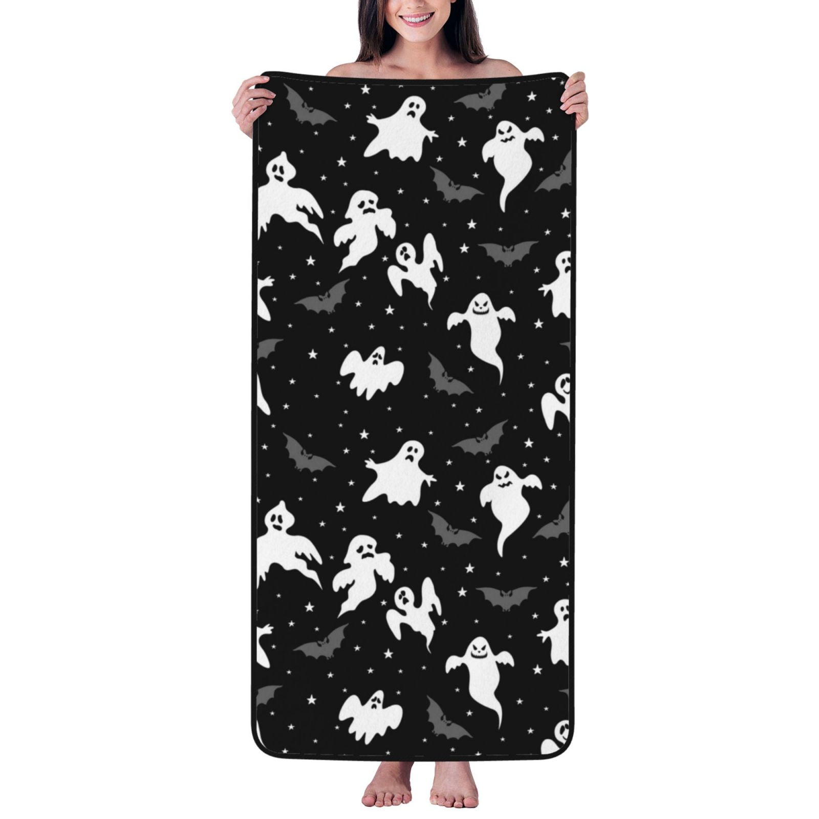 Cotton Bath Towels for Bathroom - ghost halloween bat Microfiber Towels ...
