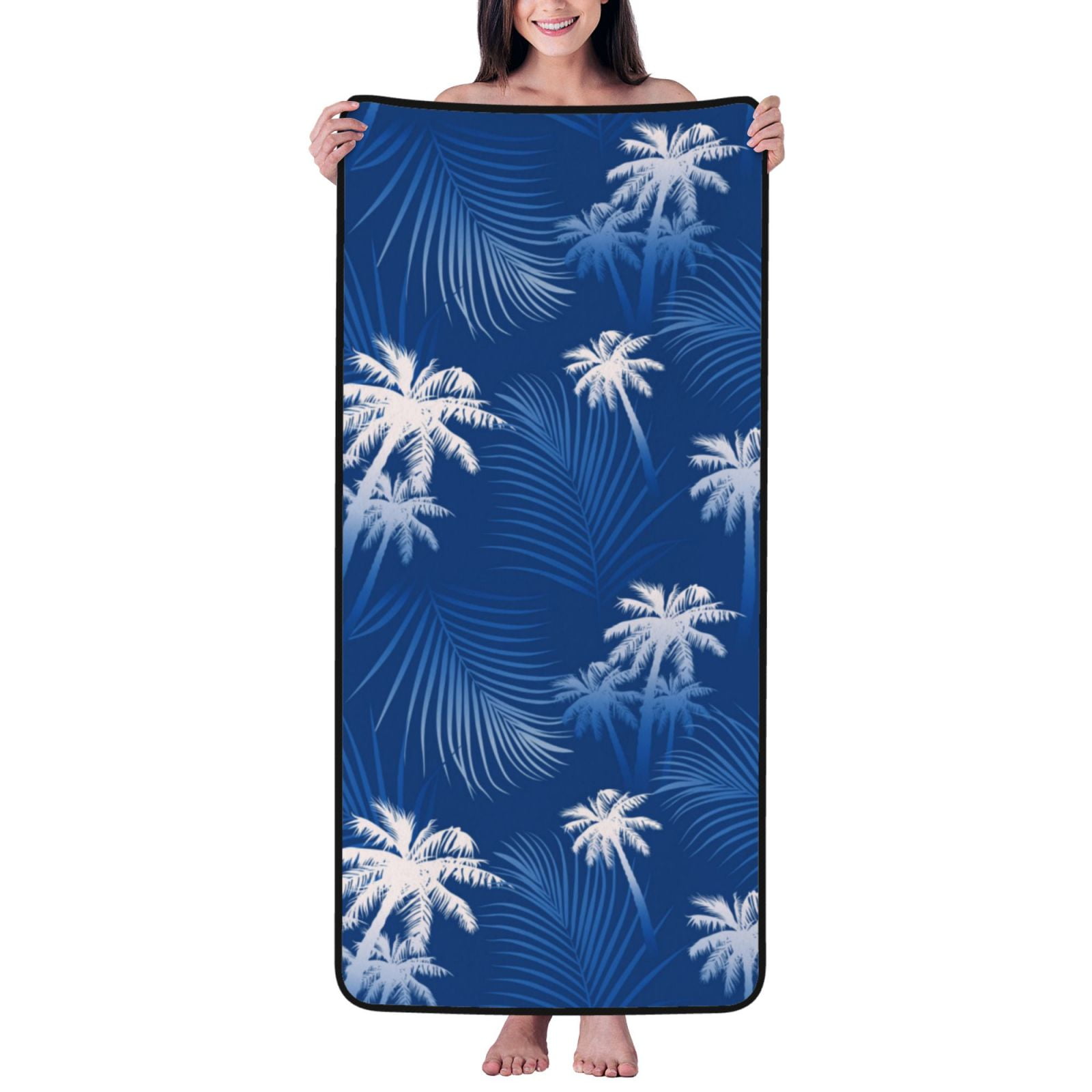 Cotton Bath Towels for Bathroom - white palm tree Microfiber Quick Dry ...