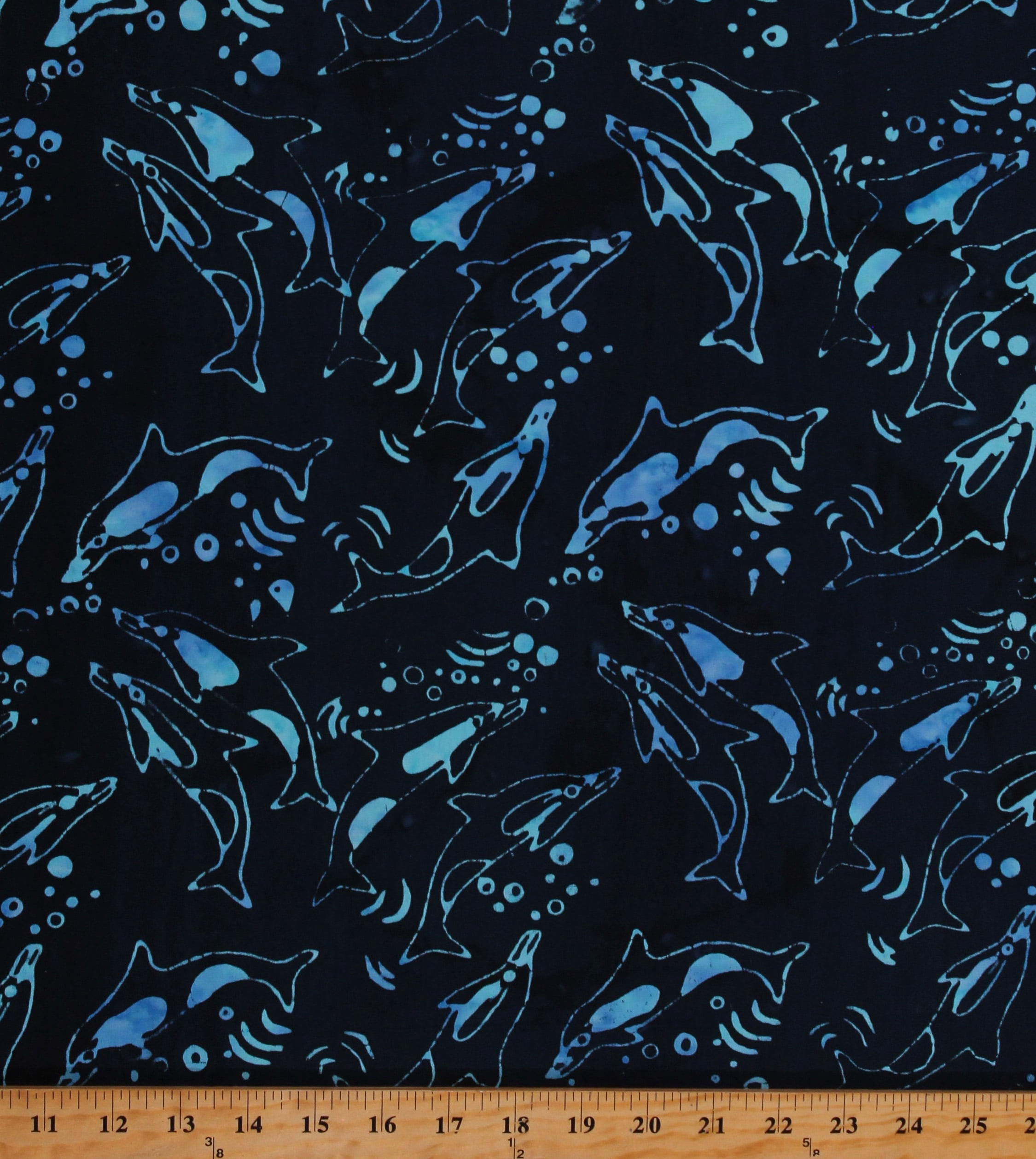 Cotton Batik Dolphins Animals Ocean Land and Sea Blue Cotton Fabric ...