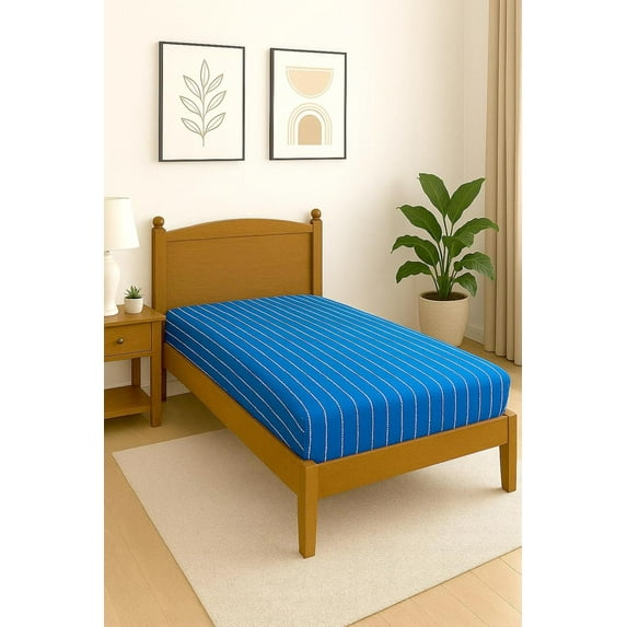 Cotton Bed Sheet For Single Bed - 60 X 90 Inches, Blue | Premium ...