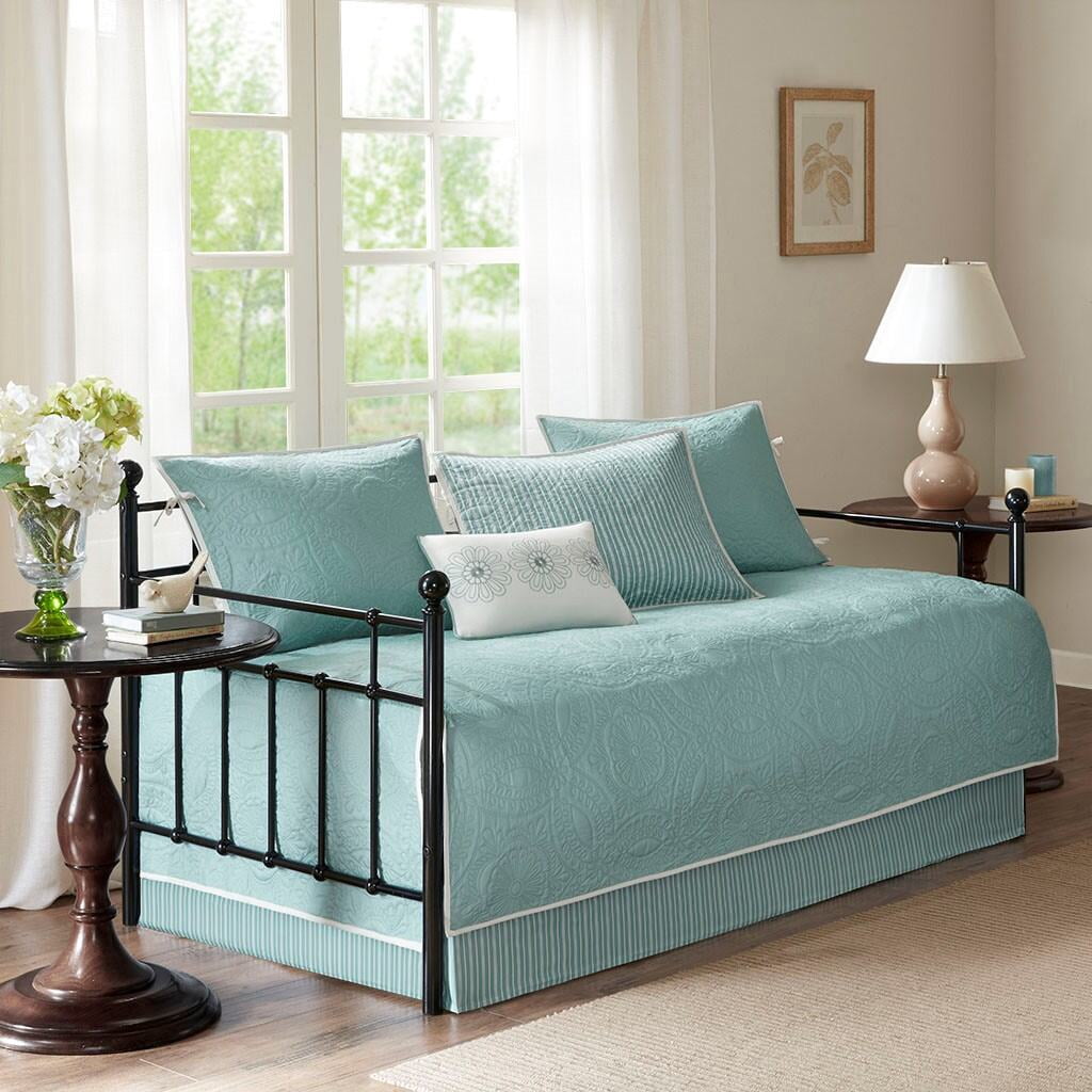 Cotton Bedding Set 6 Piece Reversible Daybed Cover Set Blue Daybed ...