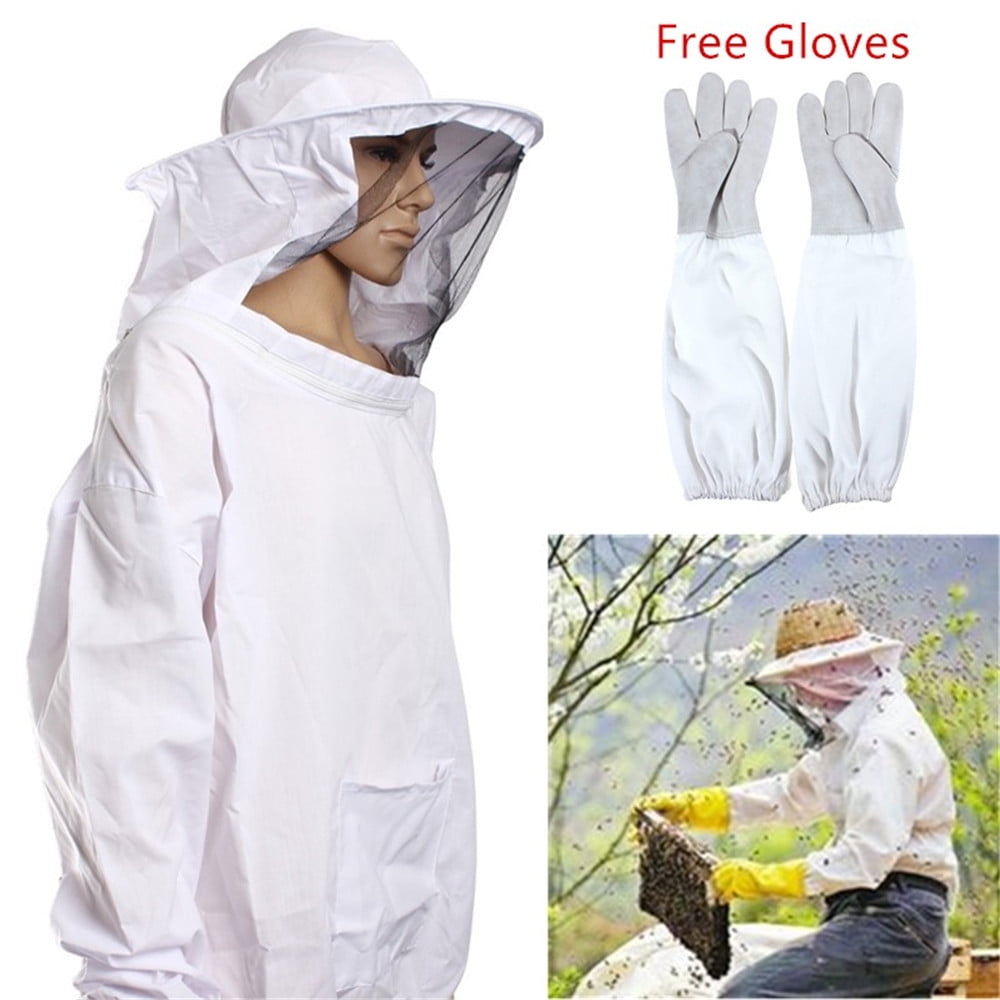 Cotton Beekeeping Suit with Long Sleeve Gloves, Large Bee keeping ...