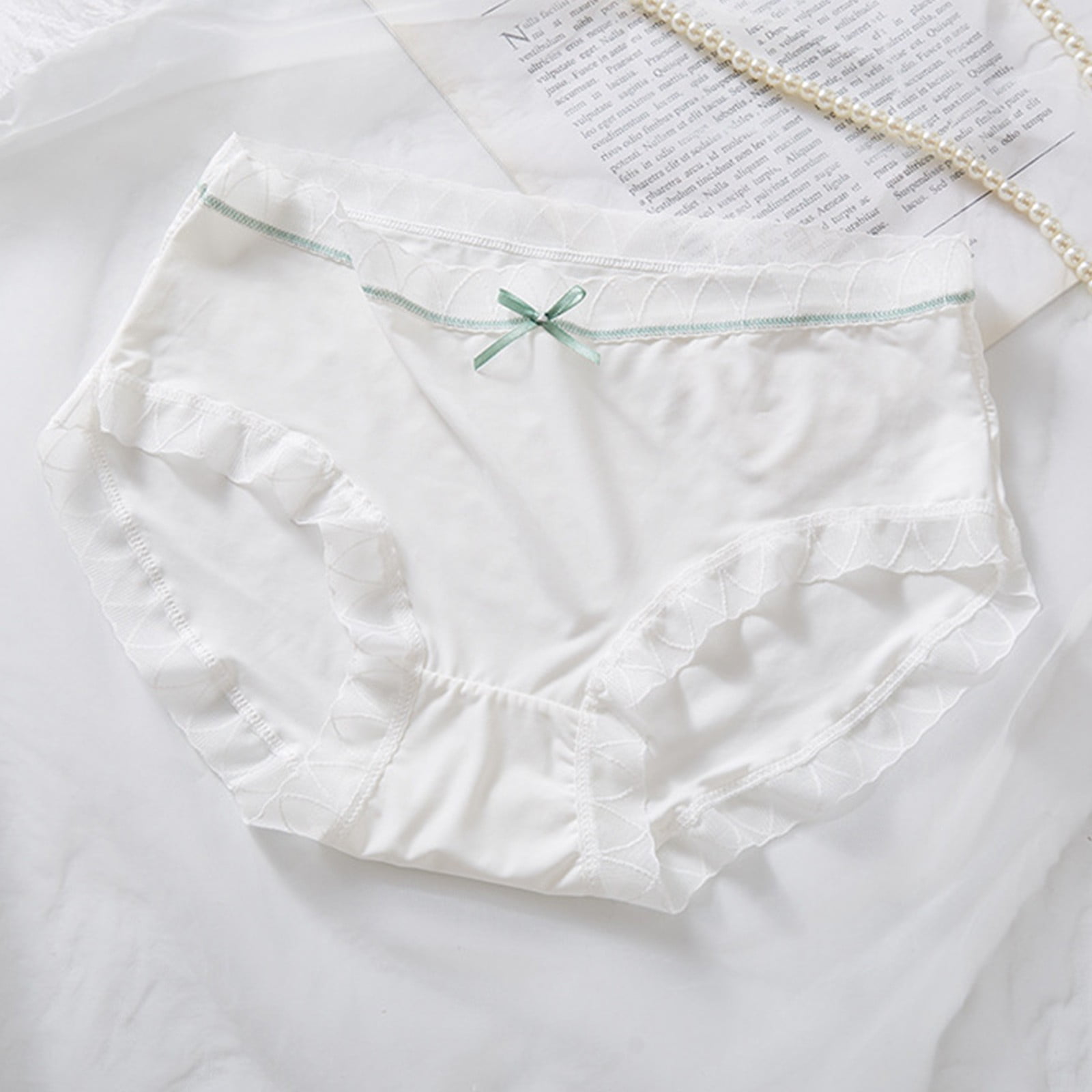 Cotton Bikini Underwear Women High Waisted No Show Panties Underpants ...