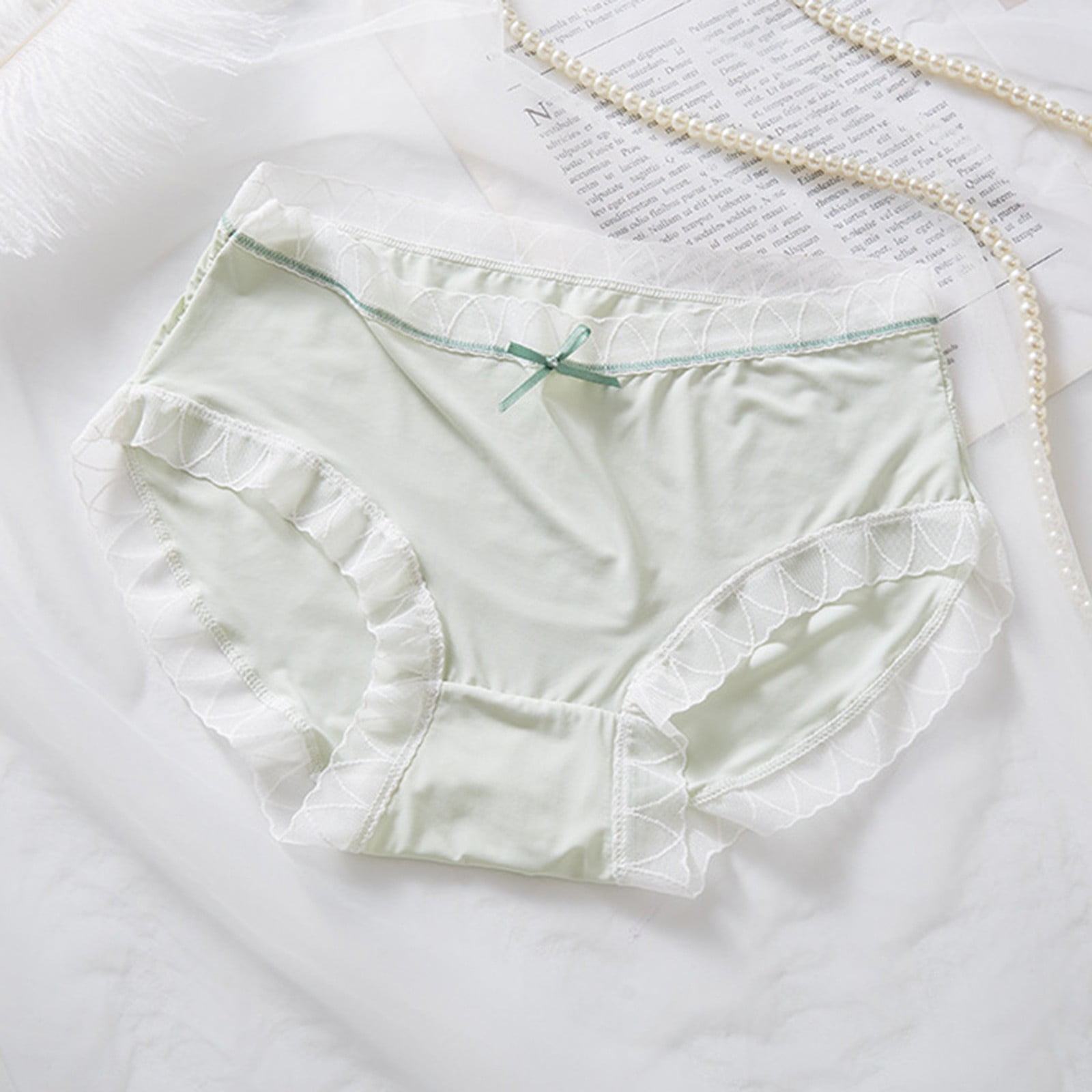 Cotton Bikini Underwear Women High Waisted No Show Panties Underpants ...