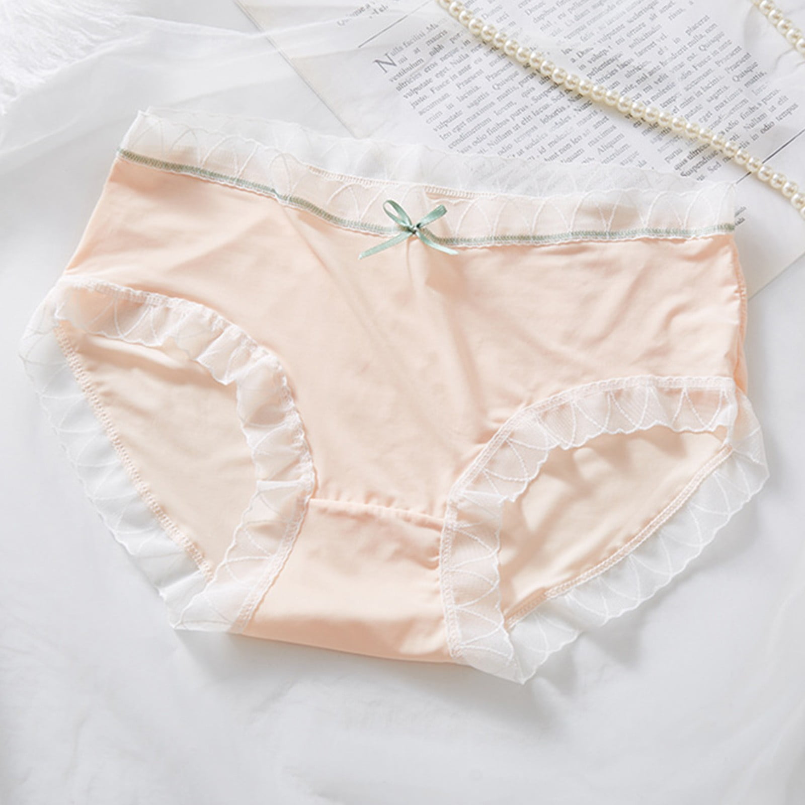 Cotton Bikini Underwear Women High Waisted No Show Panties Underpants ...