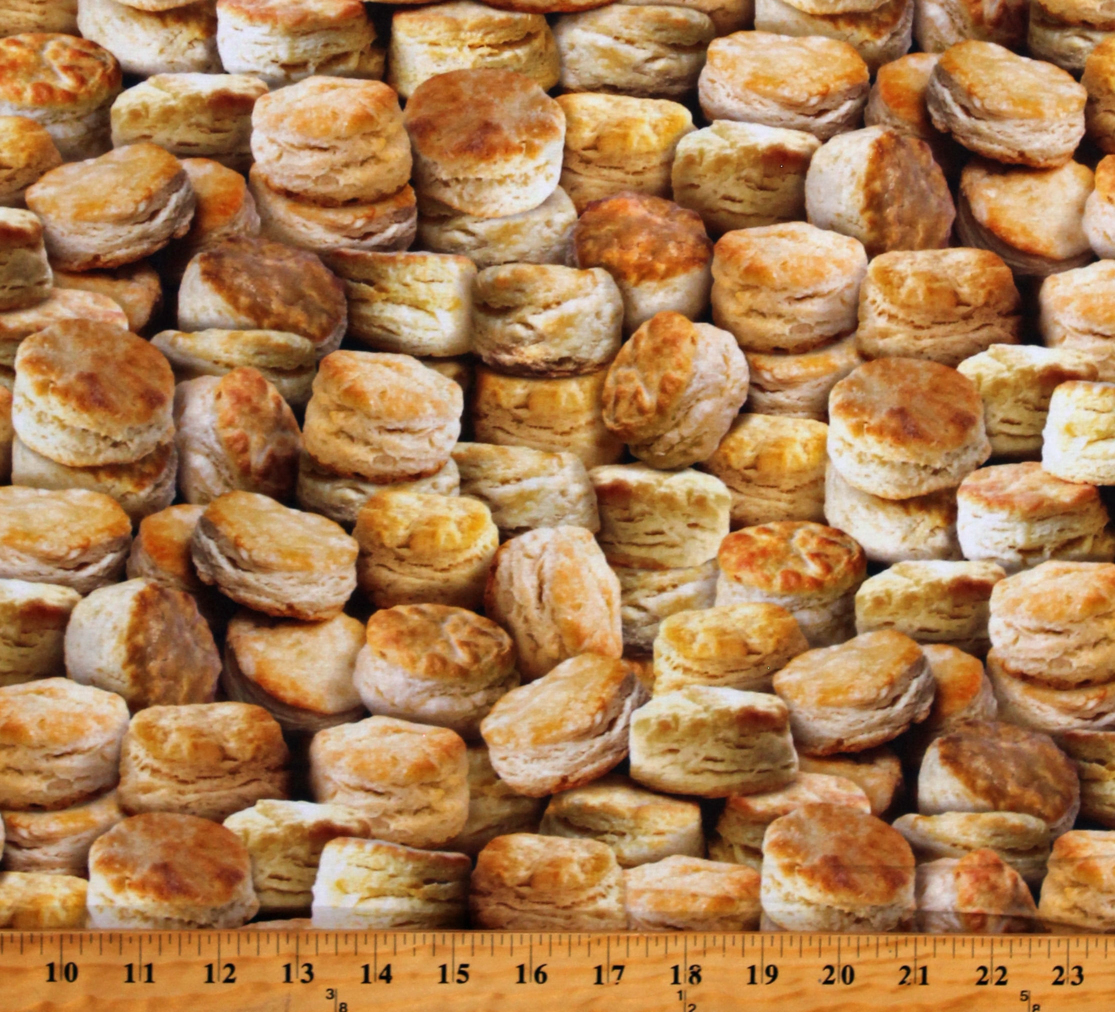 Cotton Biscuits Breakfast Bread Southern Food Feast Mode Cotton Fabric ...