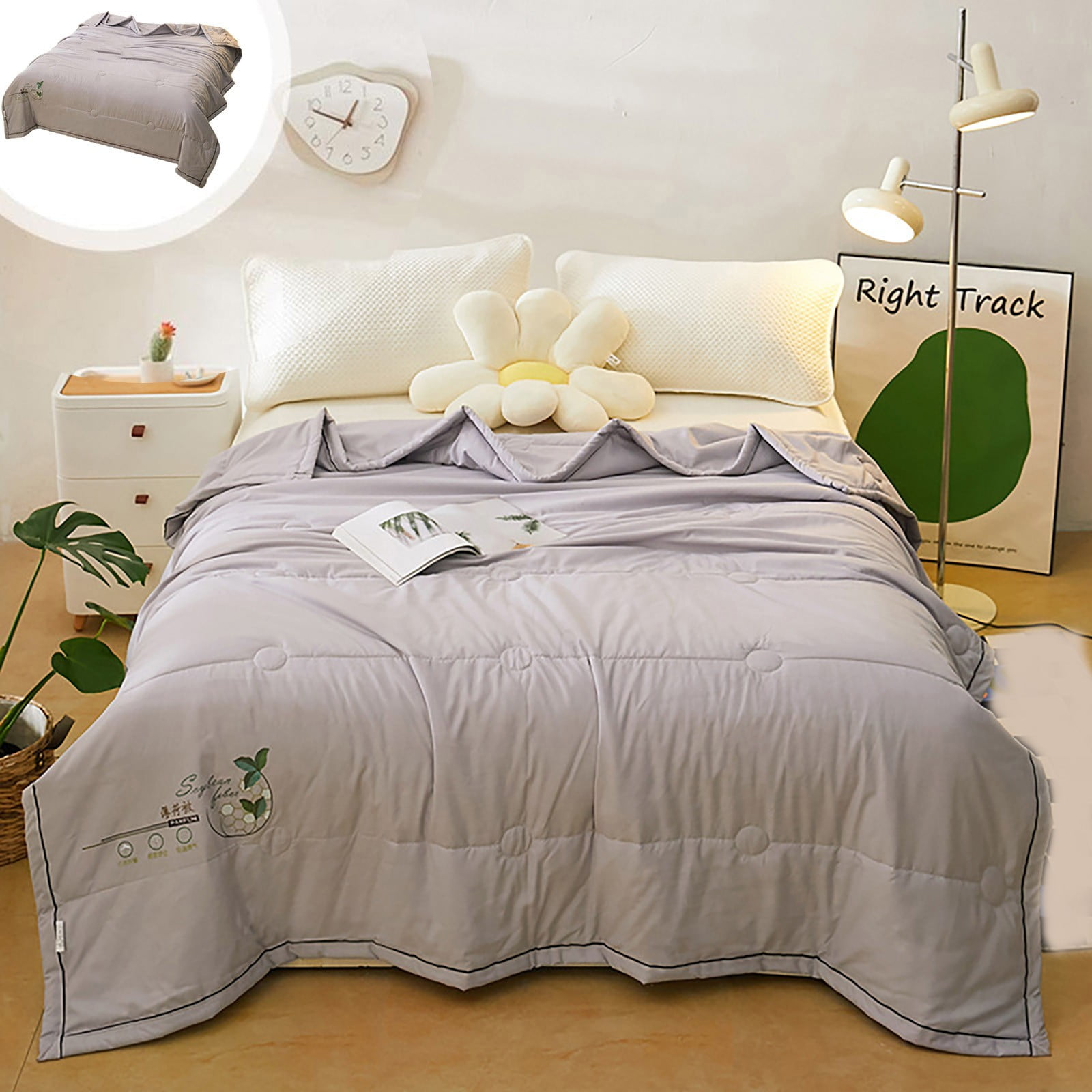 Cotton Blankets Queen Size Blanket for Hot Sleepers Double Cold Effect ...