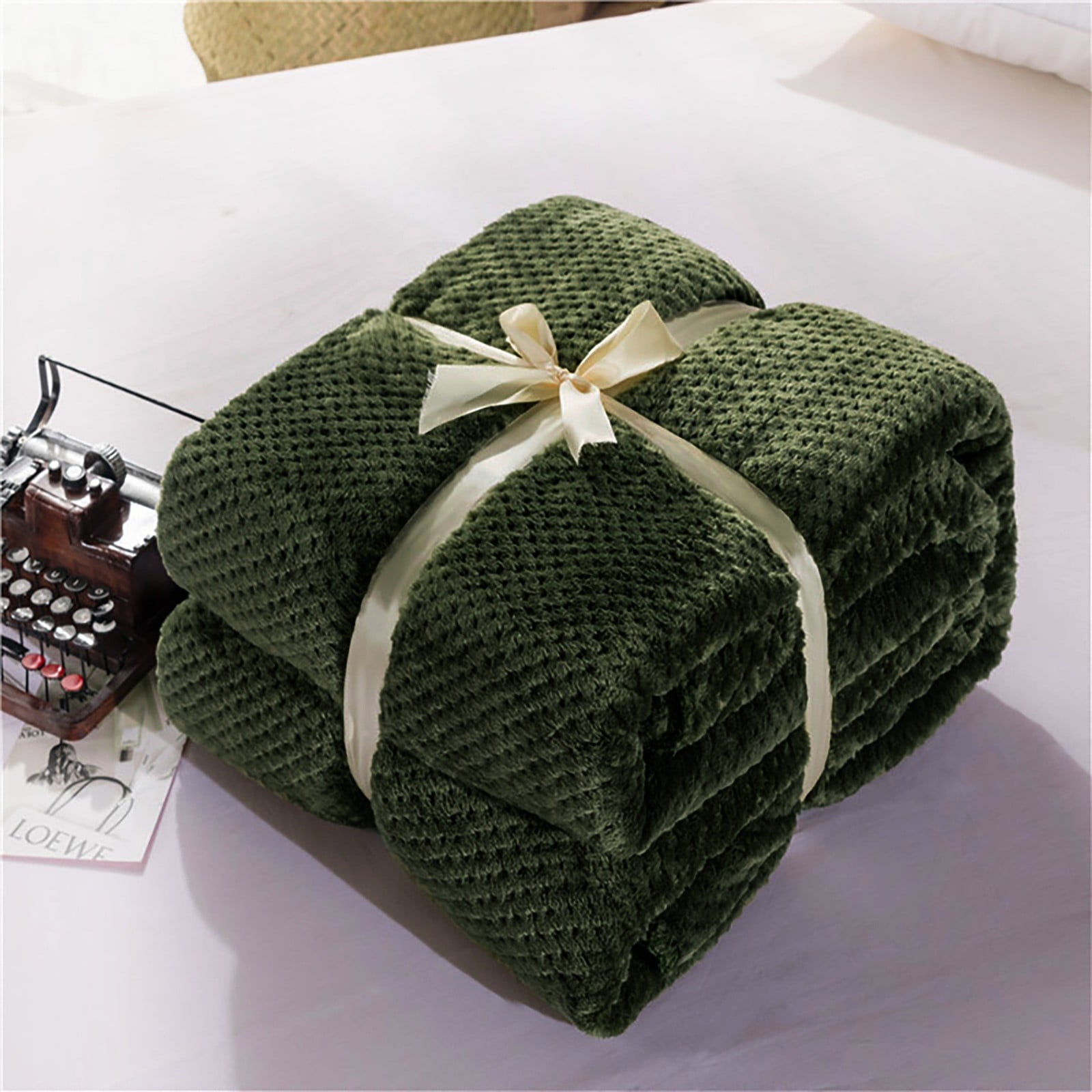 Cotton Blankets Soft Warm Plaid Fleece Bed Blanket Large Mesh Flannel ...