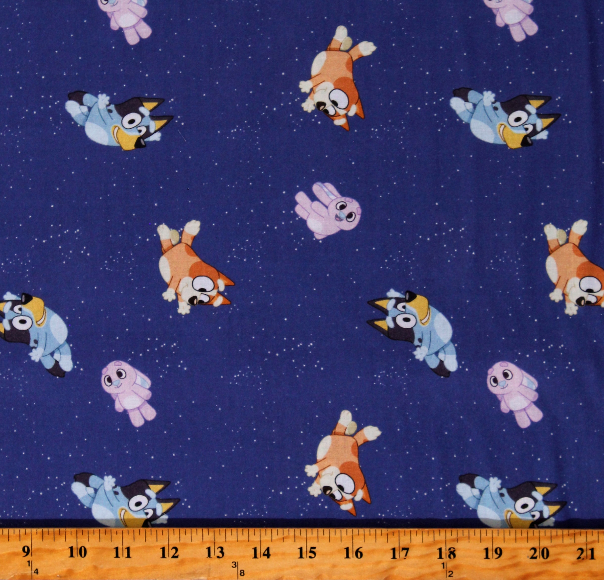 Cotton Bluey Characters Goodnight Bluey Sky Space Stars Galaxy Kids ...