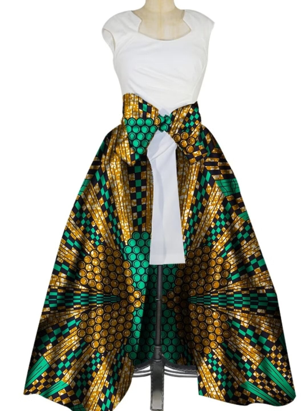 Cotton Bow Knot Skirts African Print Skirts for Women Traditional ...