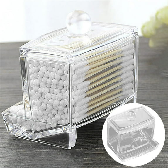 Cotton Box With Cover Transparent Rack Cosmetic Display Stand Desktop ...