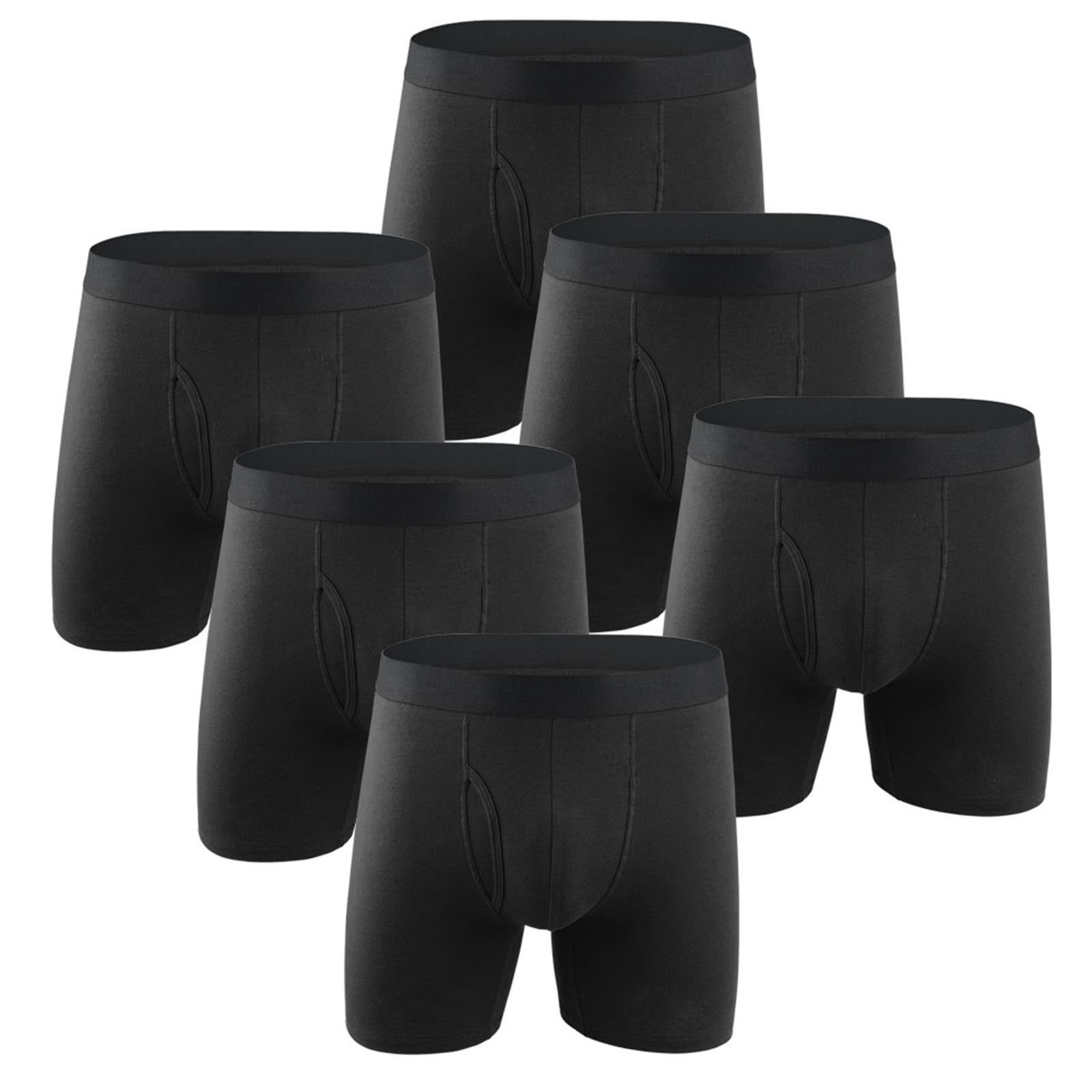 Cotton Boxer Briefs for Men 6 Pack High Waisted Underwear Breathable ...