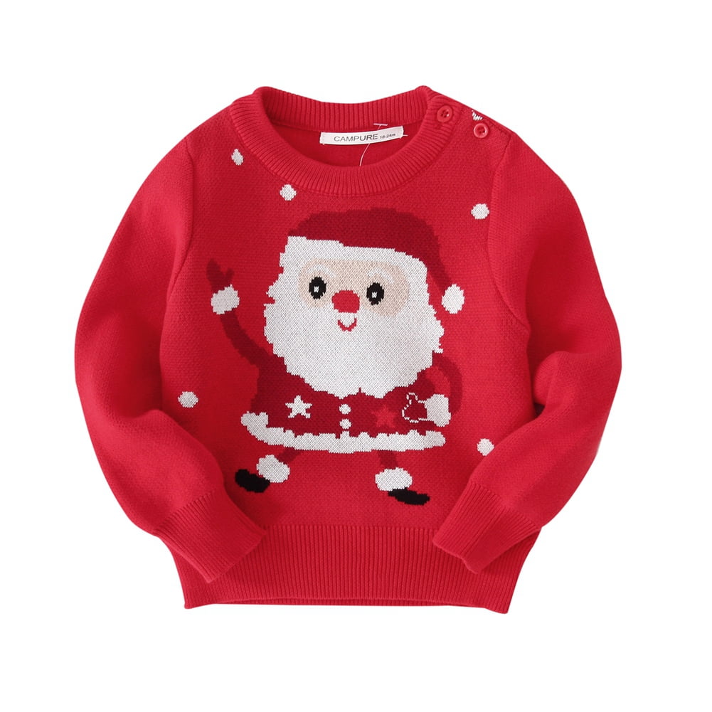 Cotton Boys Kids Sweater Christmas Sweater Father Christmas Pattern ...
