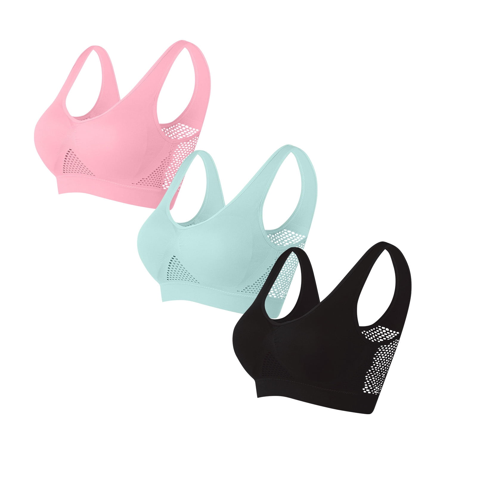 Cotton Bras for Women New 3pc Woman's Solid Color Gathered Together ...