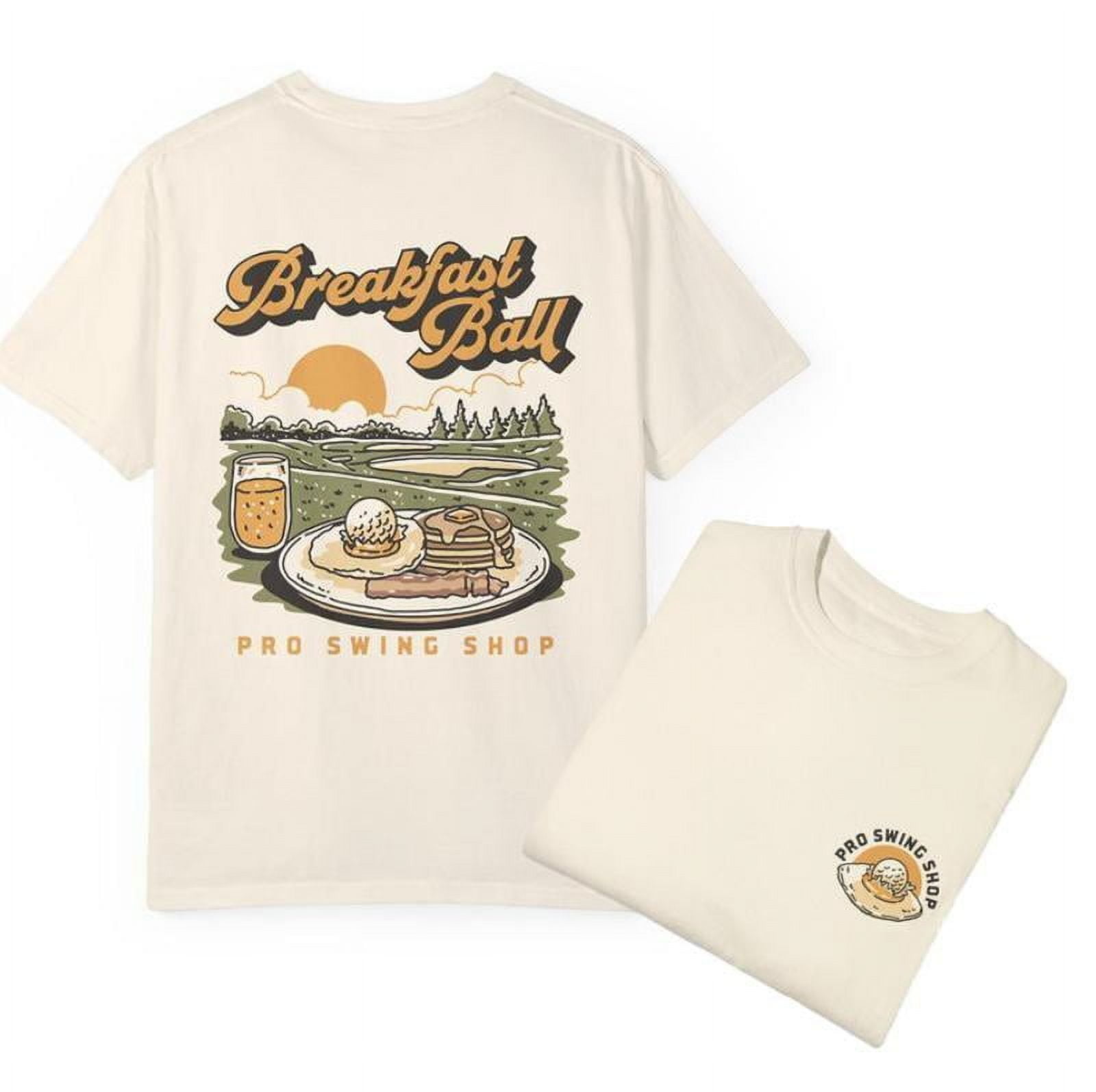 Cotton Breakfast Ball T-Shirt 2 Side, Classic Cotton Short Sleeve Tee ...
