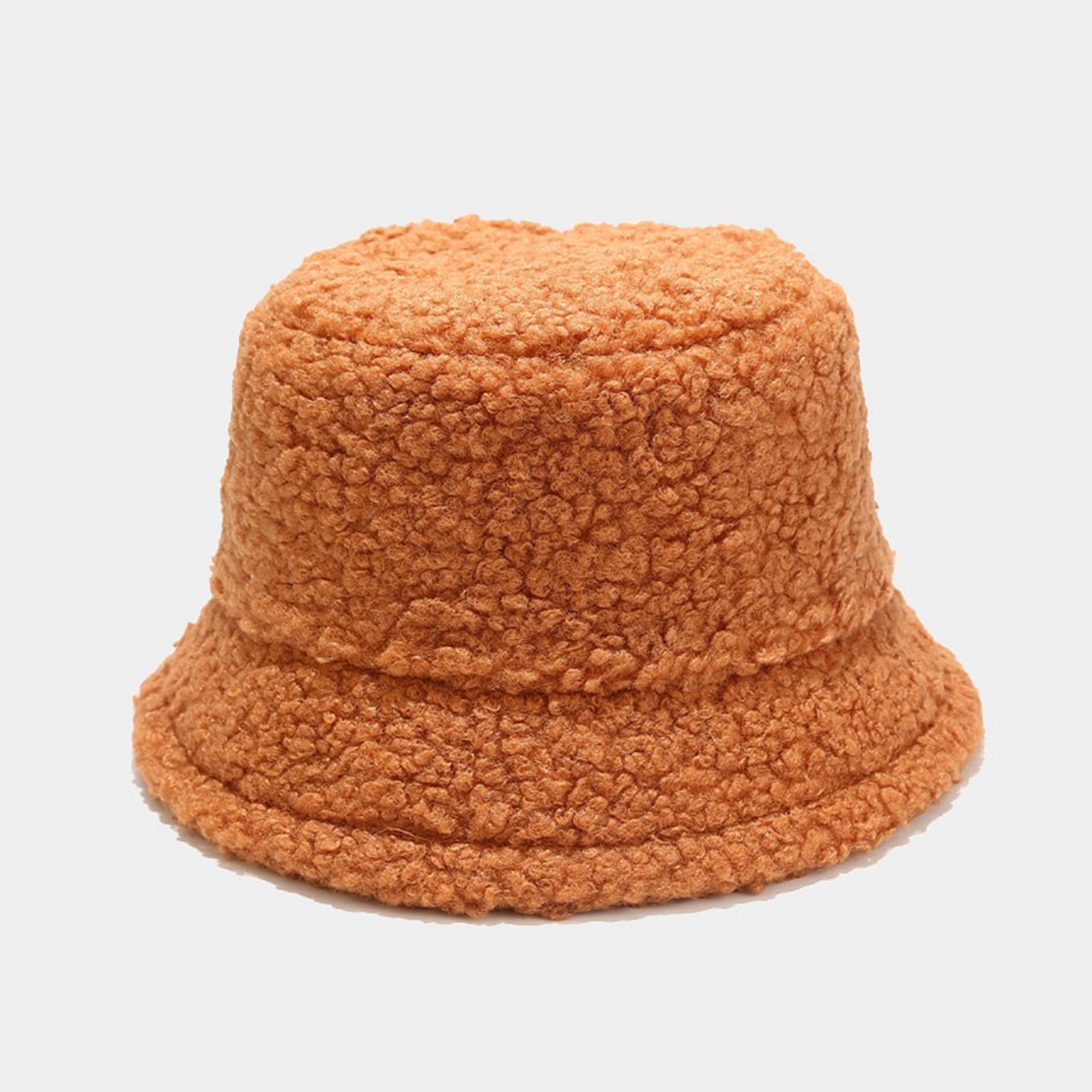 Cotton Bucket Hats for Women Winter Faux Fluffy Cow Print Bucket Hats ...