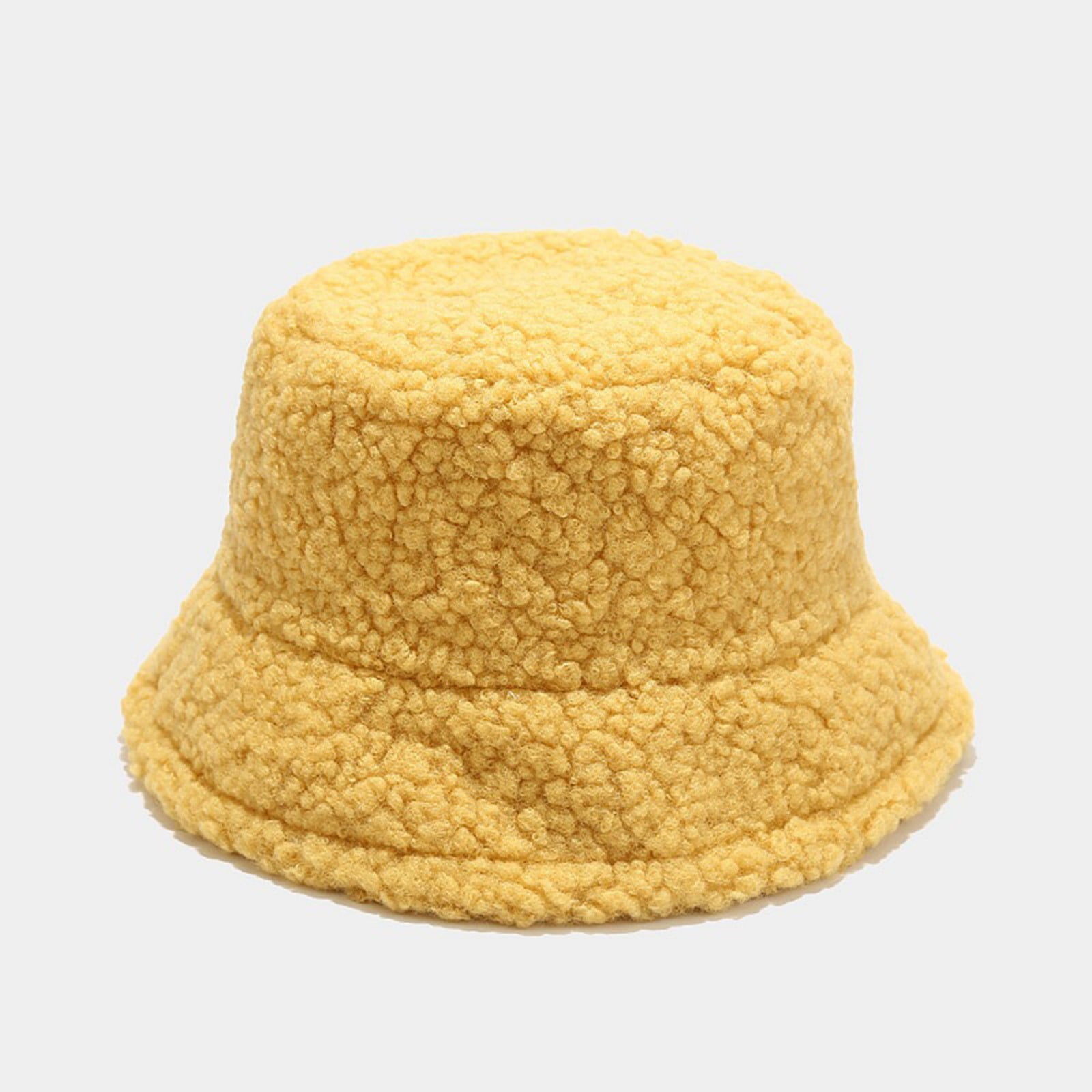 Cotton Bucket Hats for Women Winter Faux Fluffy Cow Print Bucket Hats ...