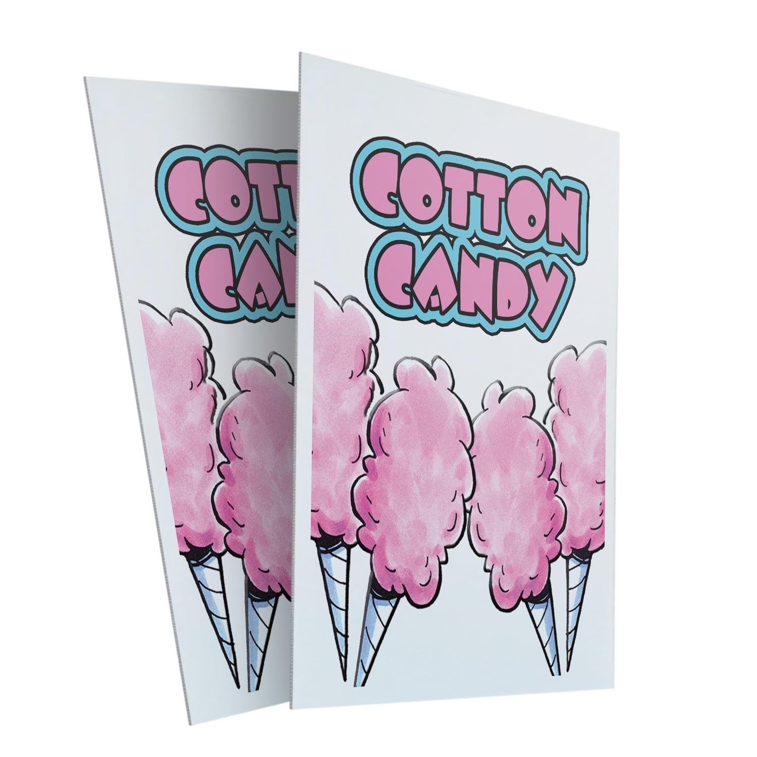 Cotton Candy (2-PACK) 24" x 36" Plastic Signs | Sign Insert 4mm ...