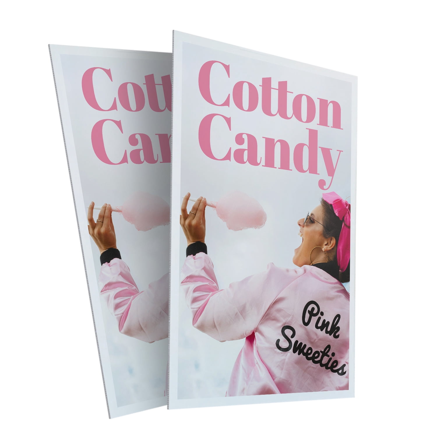 Cotton Candy (2-Pack) 24 Inch x 36 Inch Plastic Signs | Sign Insert 4mm ...