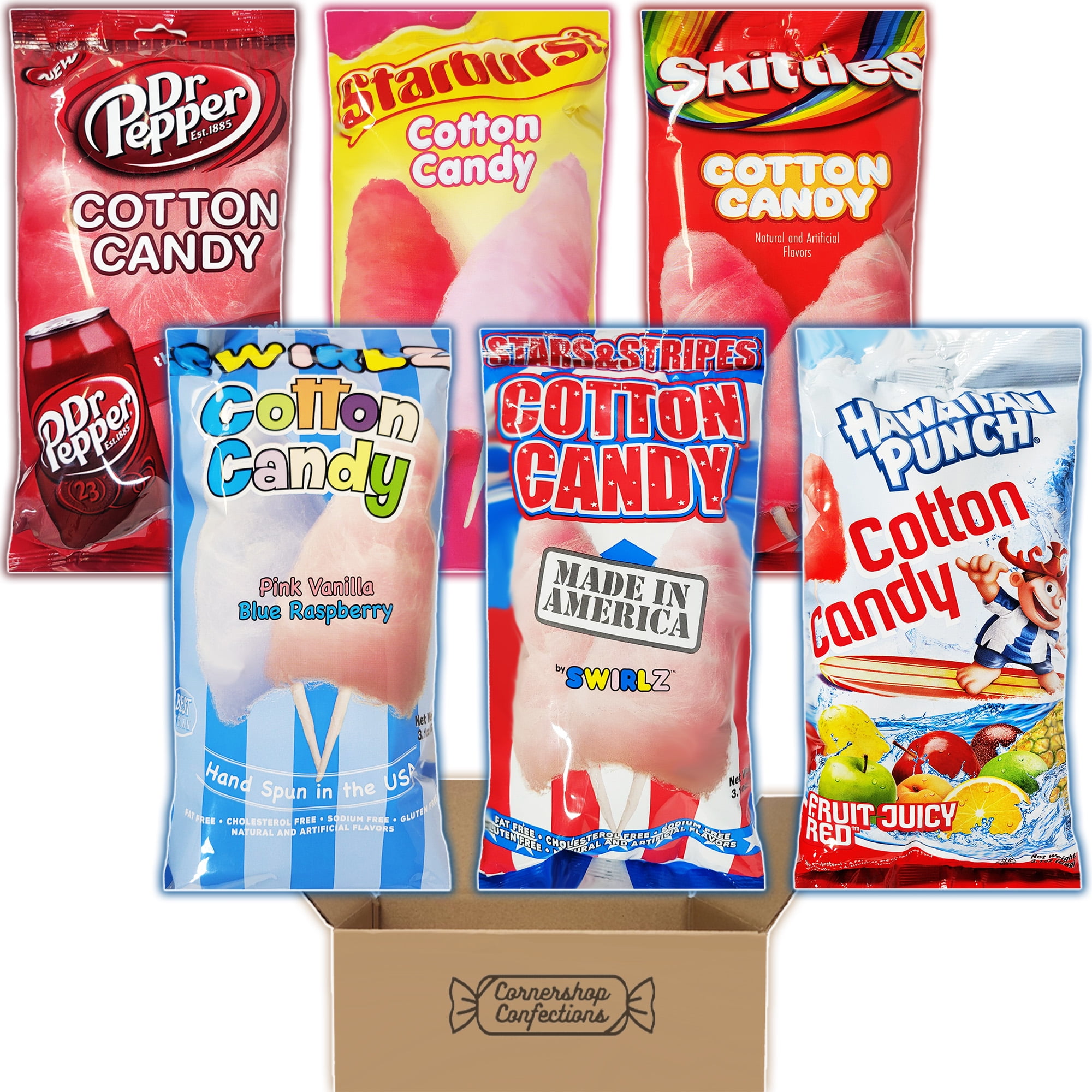 Cotton Candy 6 Flavor Variety - Skittles - Starburst - Dr Pepper ...