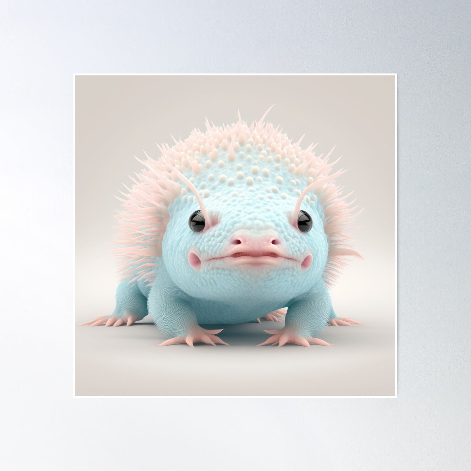 Cotton Candy Axolotl Cute Axolotl Nursery Poster Wall Art, Modern Wall ...