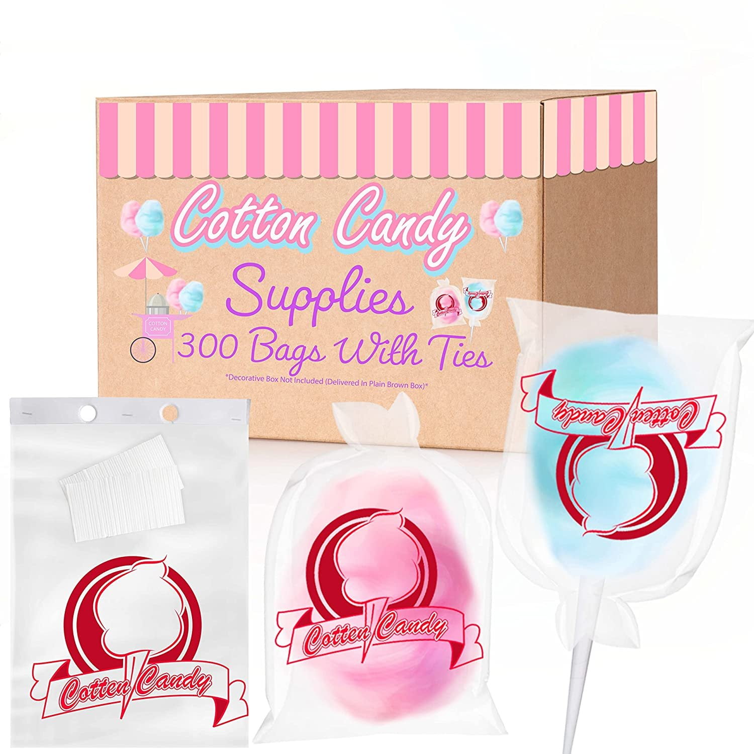 Cotton Candy Bags, Cotton Candy Supplies, Cotton Candy Bags With Ties ...