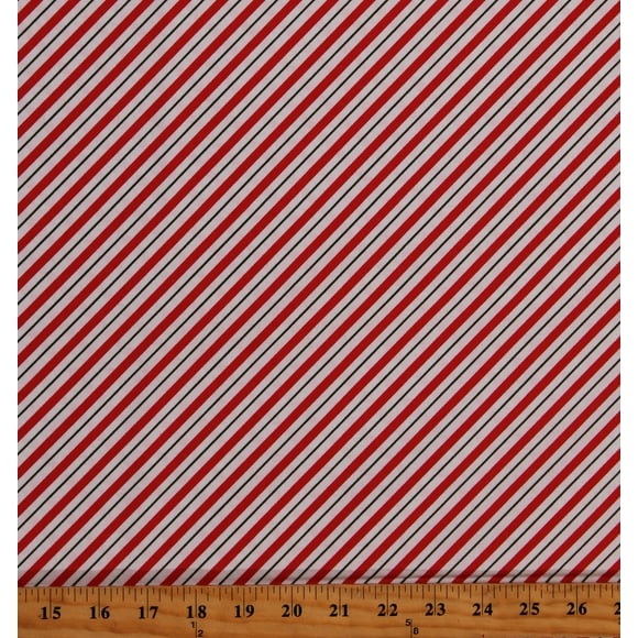 Red White Striped Fabric