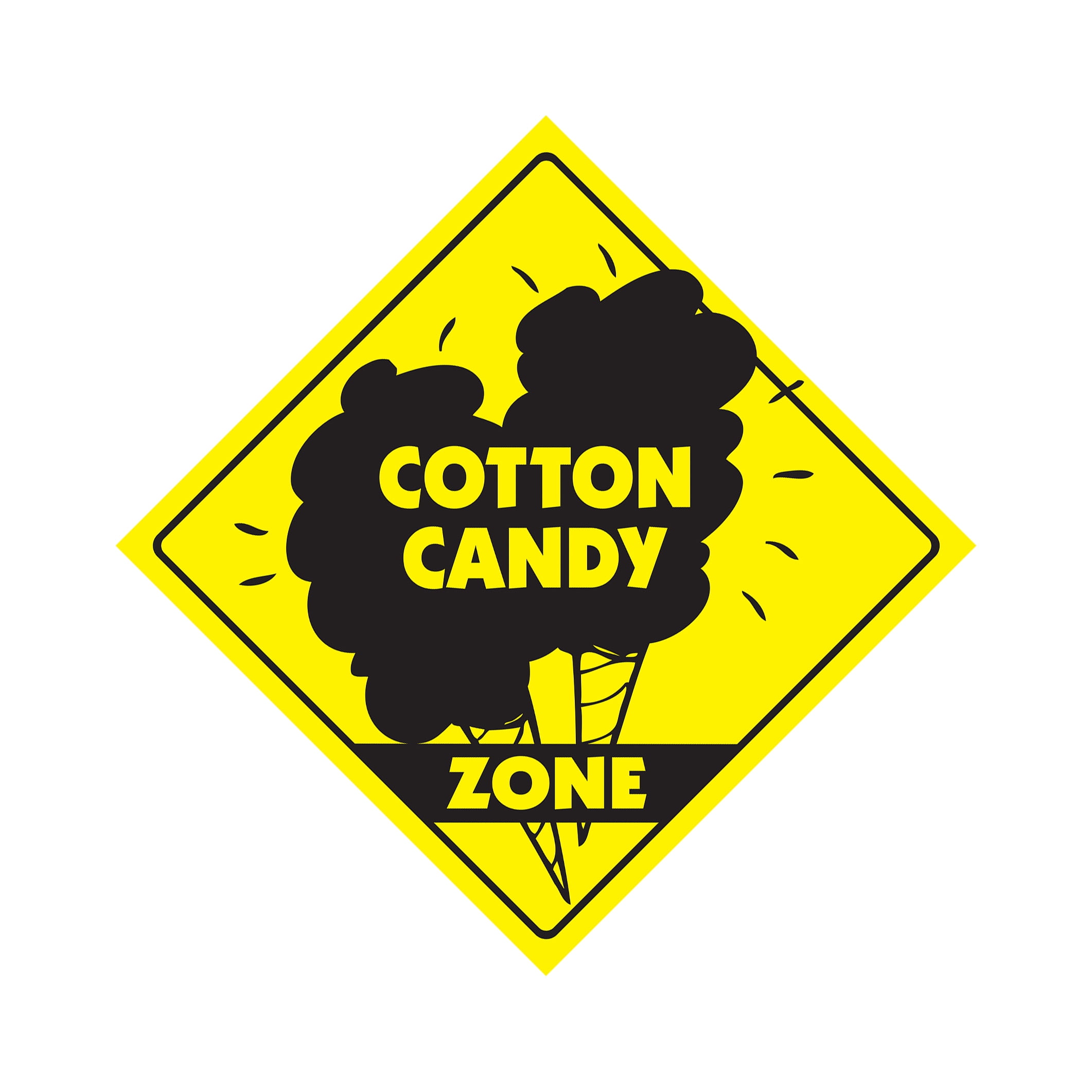 Cotton Candy Crossing Plastic Sign Decal Zone Xing cart concession ...