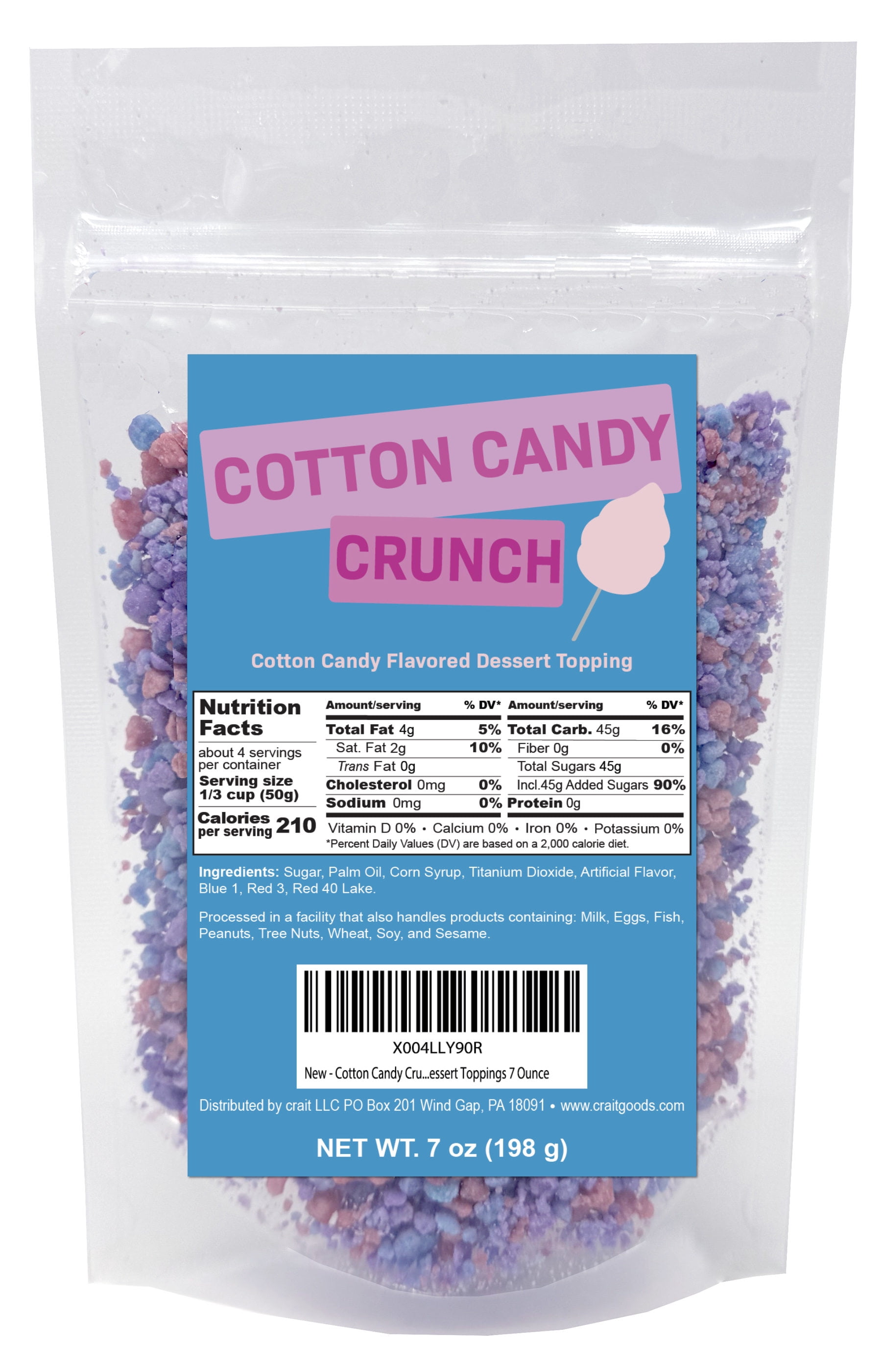 Cotton Candy Crunch Topping For Ice Cream Froyo Frappes Cupcake And ...
