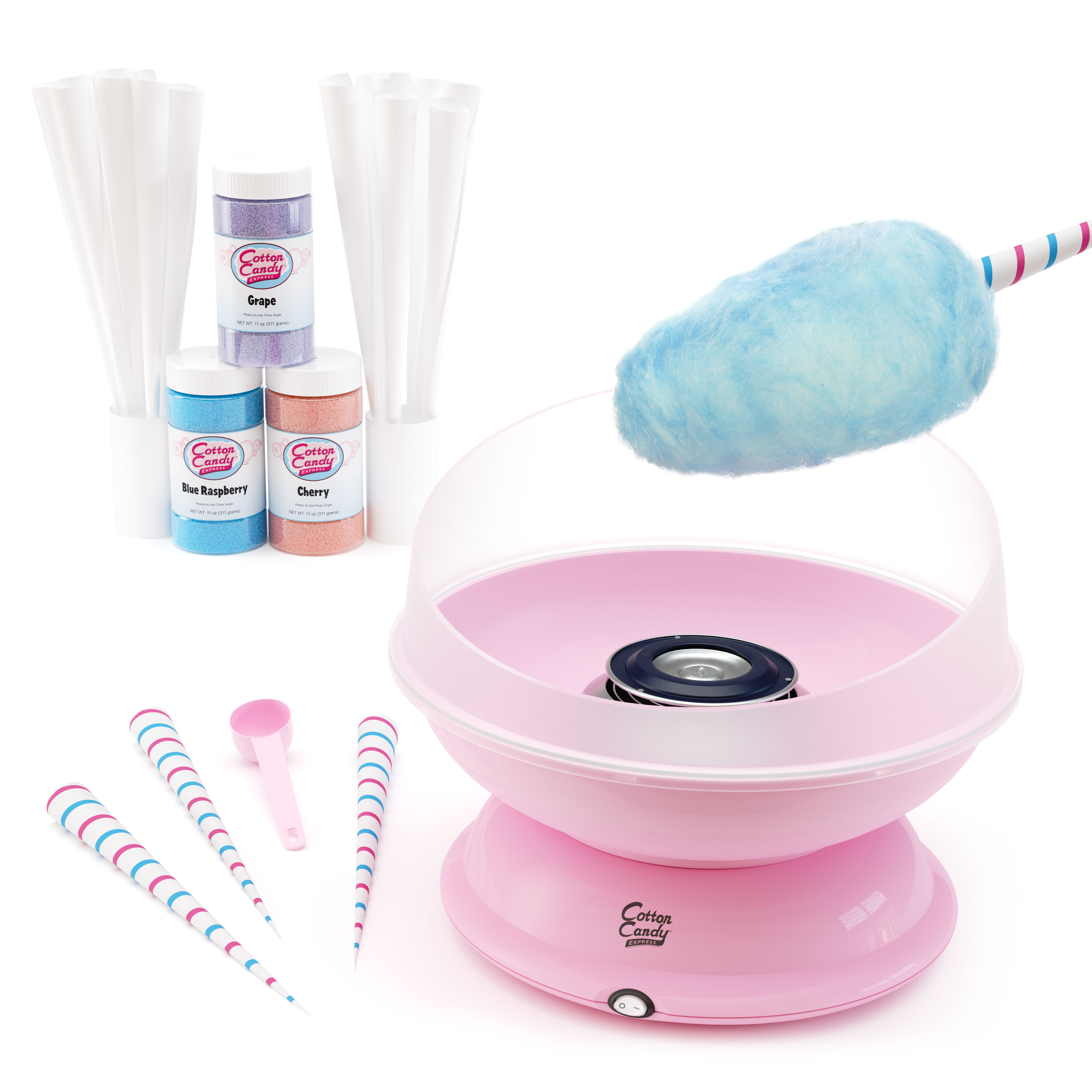 Nostalgia Retro Red Cotton Candy Maker, Hard & Sugar Free Candy ...