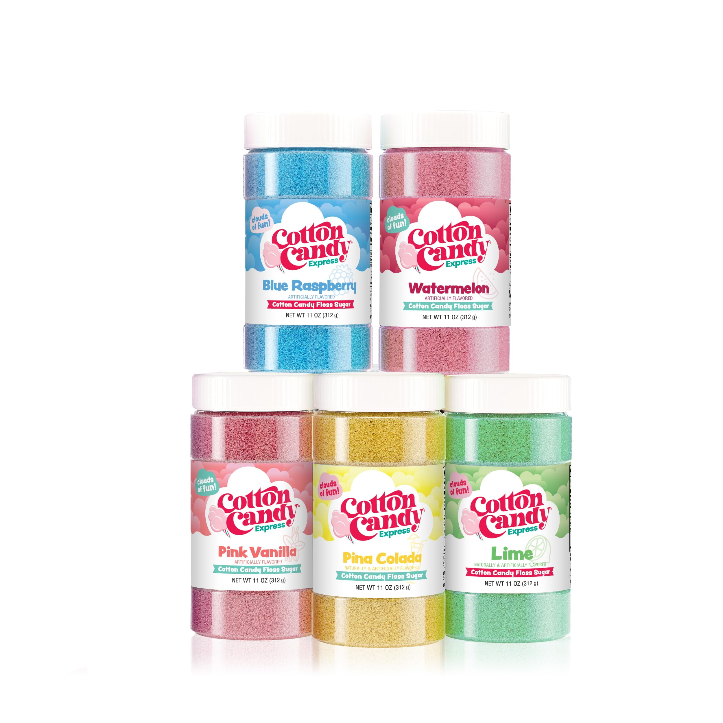 Cotton Candy Express Floss BCF26 Sugar Variety Pack Plastic Jars of ...