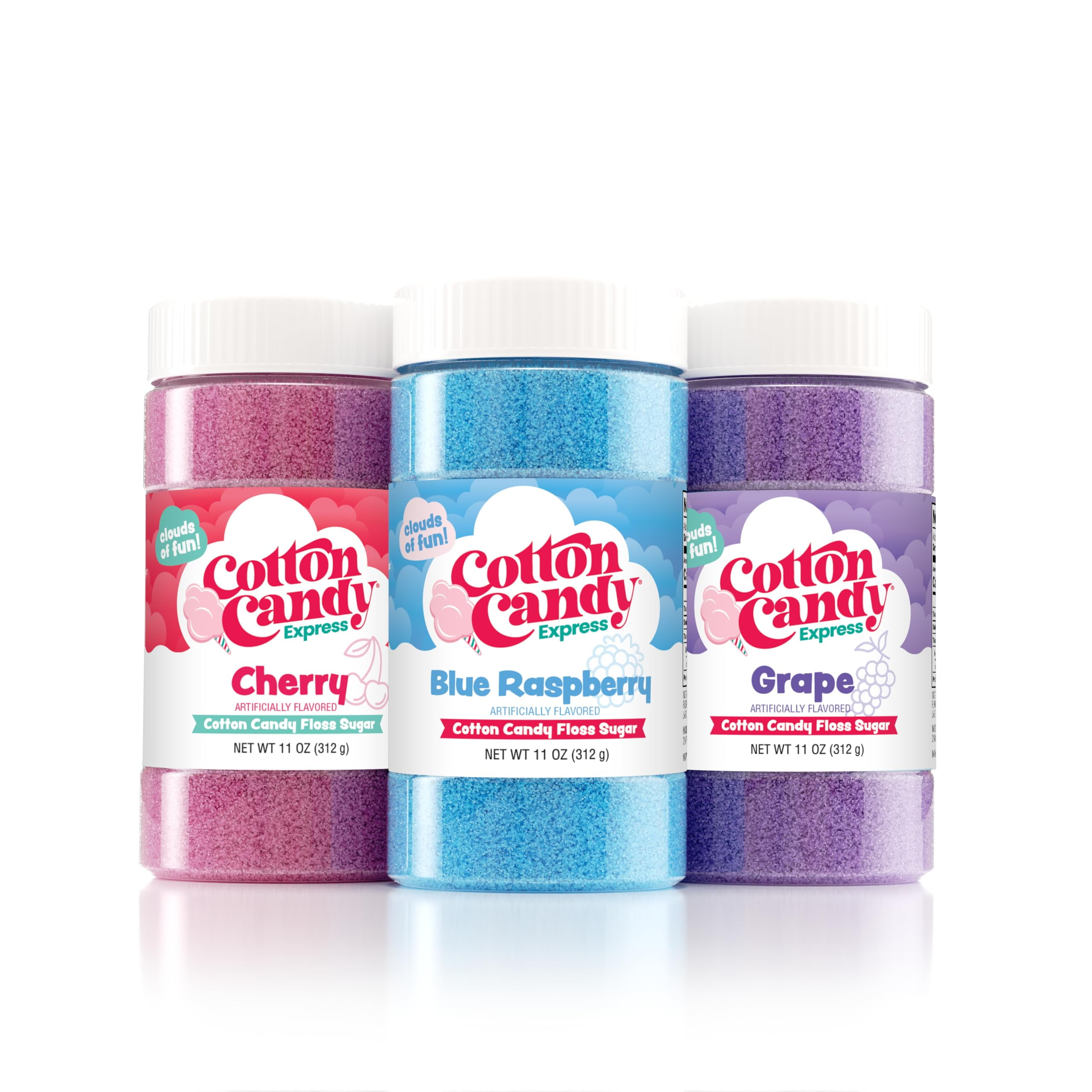 Cotton Candy Express Floss IEF31 Sugar Variety Pack with 3 - 11oz ...