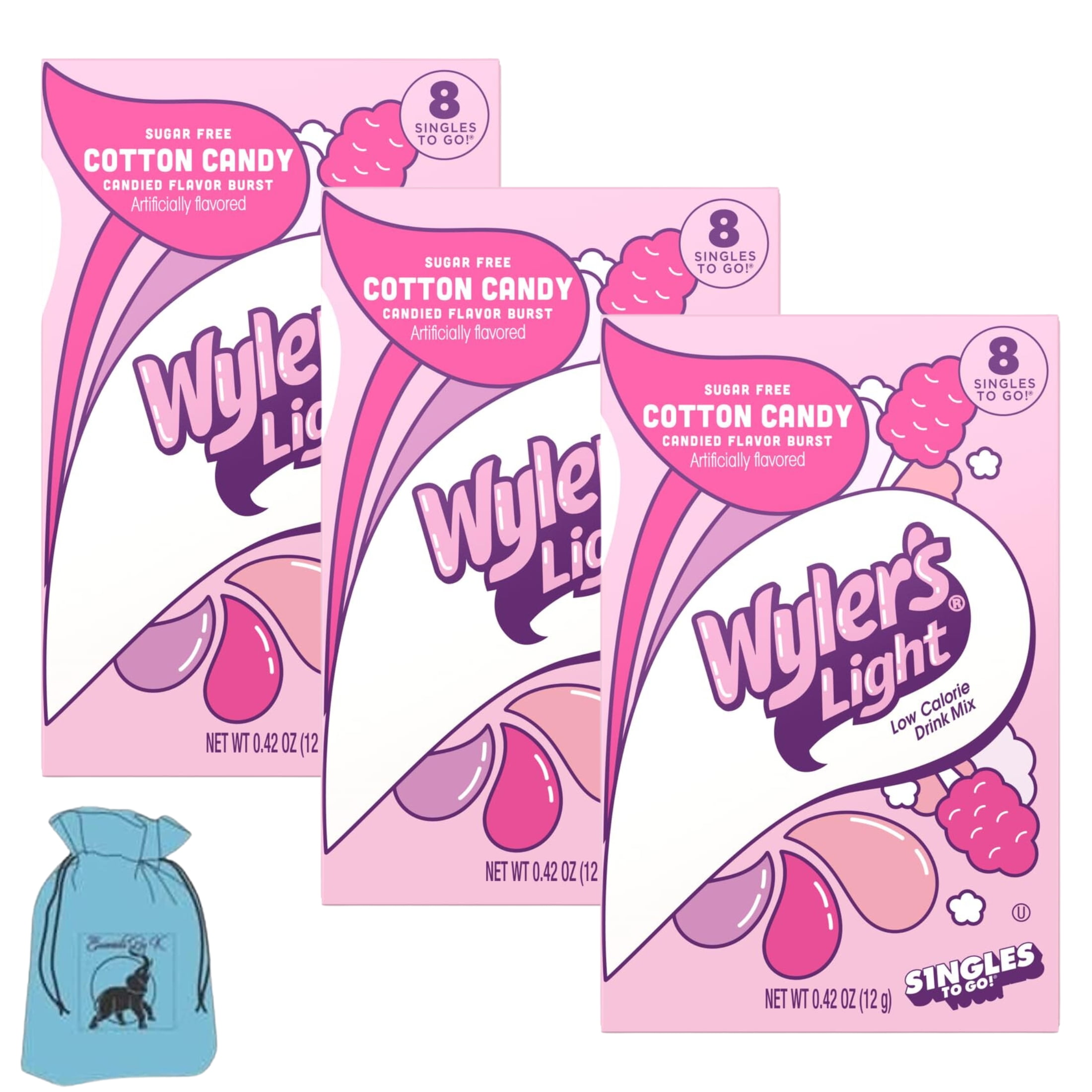 Cotton Candy Flavor Singles To Go Drink Mix Zero Sugar Low Calorie ...
