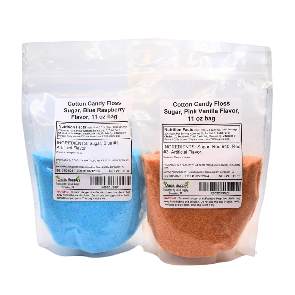 Cotton Candy Floss Sugar ( Vanilla Blue Raspberry Flavor, 11 oz)–Cotton ...
