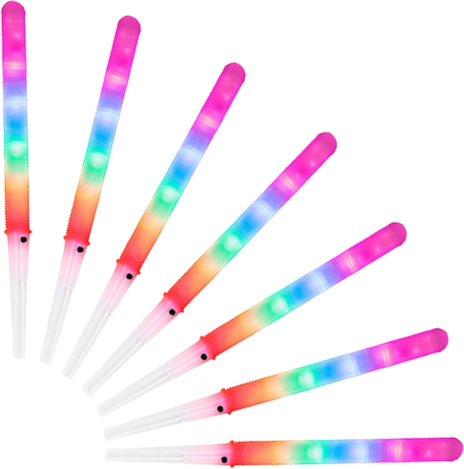 12 Pack of 8 Function Modes LED Cotton Candy Glow Cones - Cotton Candy ...